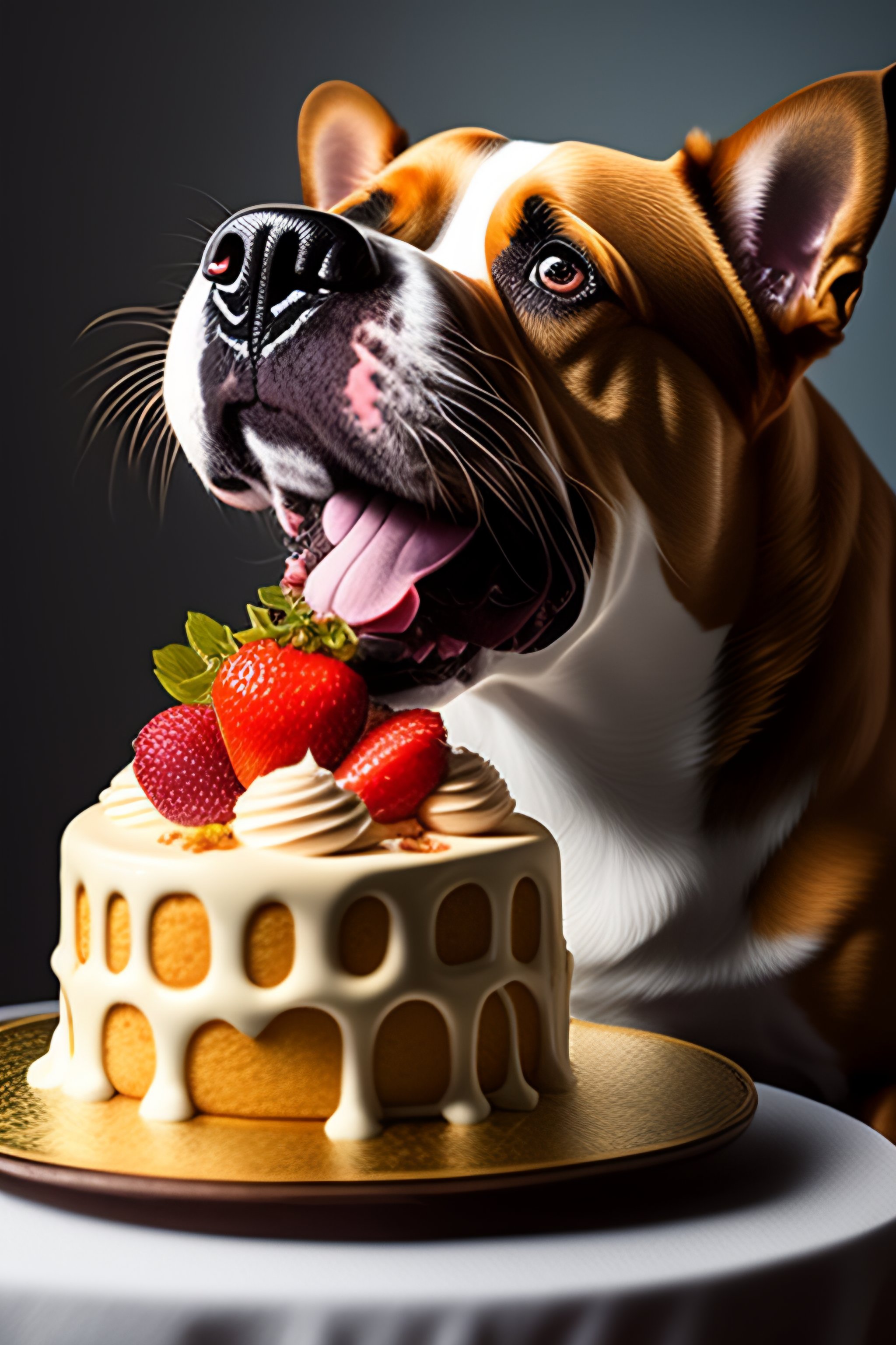 Lexica - A dog eating cake