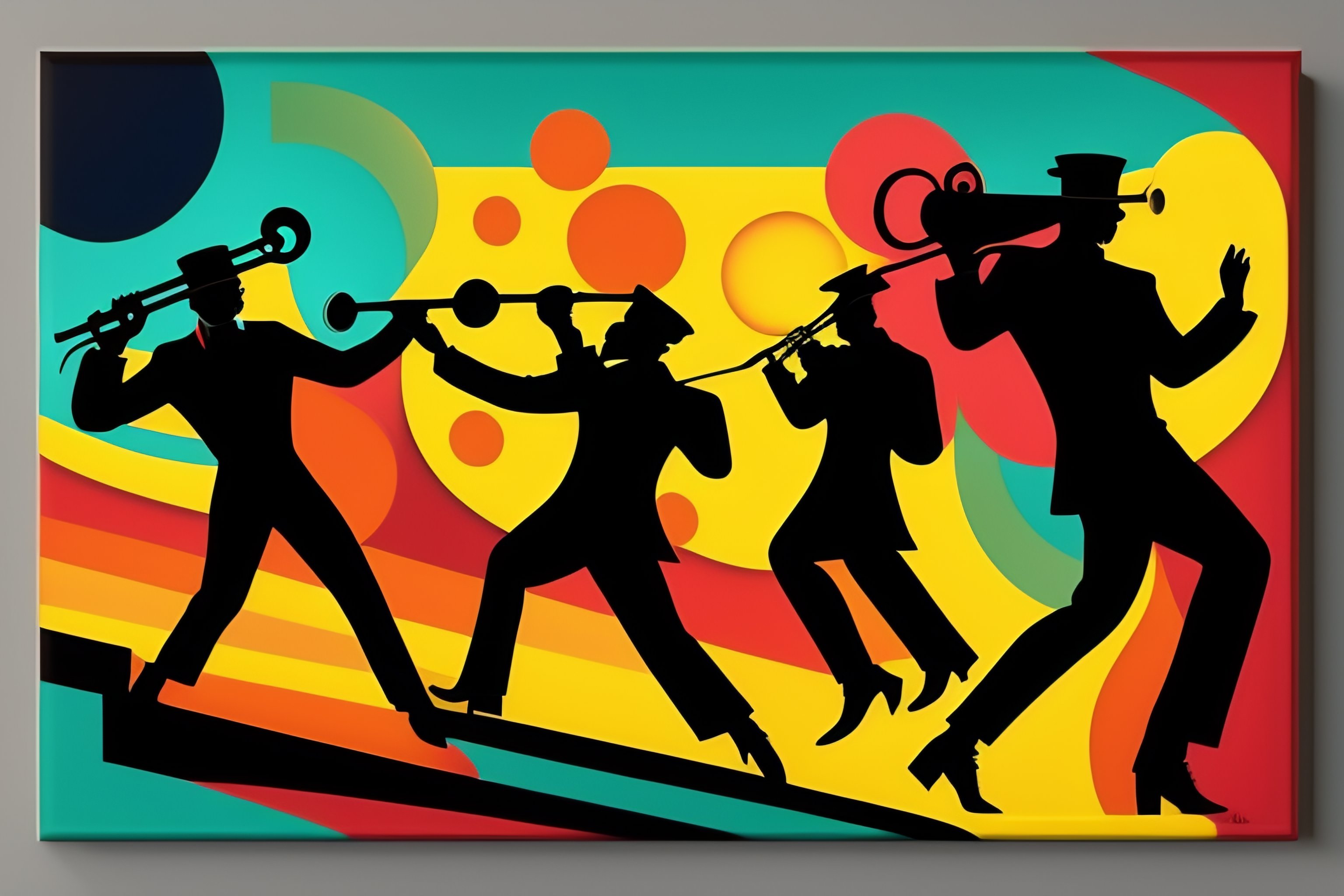 Lexica - Stylized abstract art of jazz musicians playing swing and ...