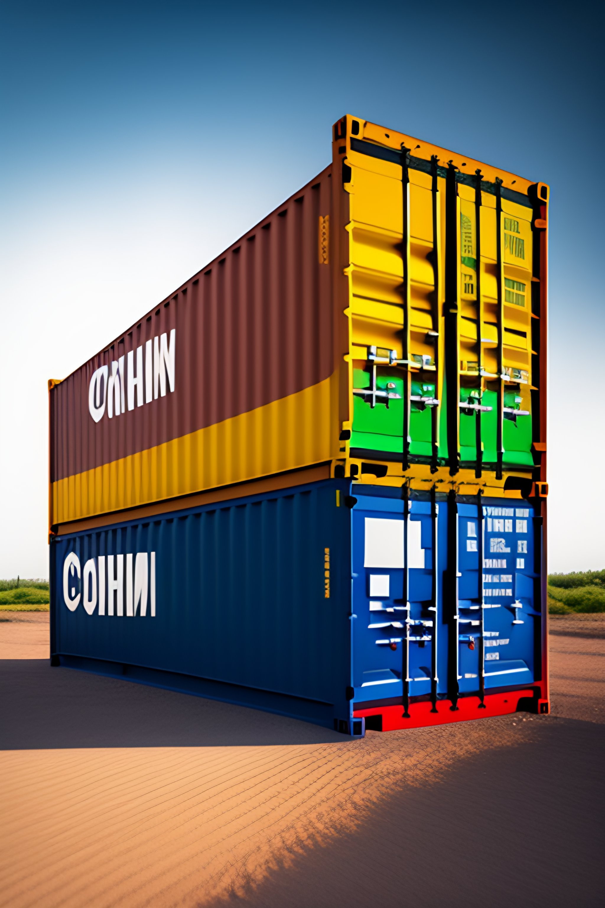 Lexica - 20 foot shipping container with text "container-deshevo ...