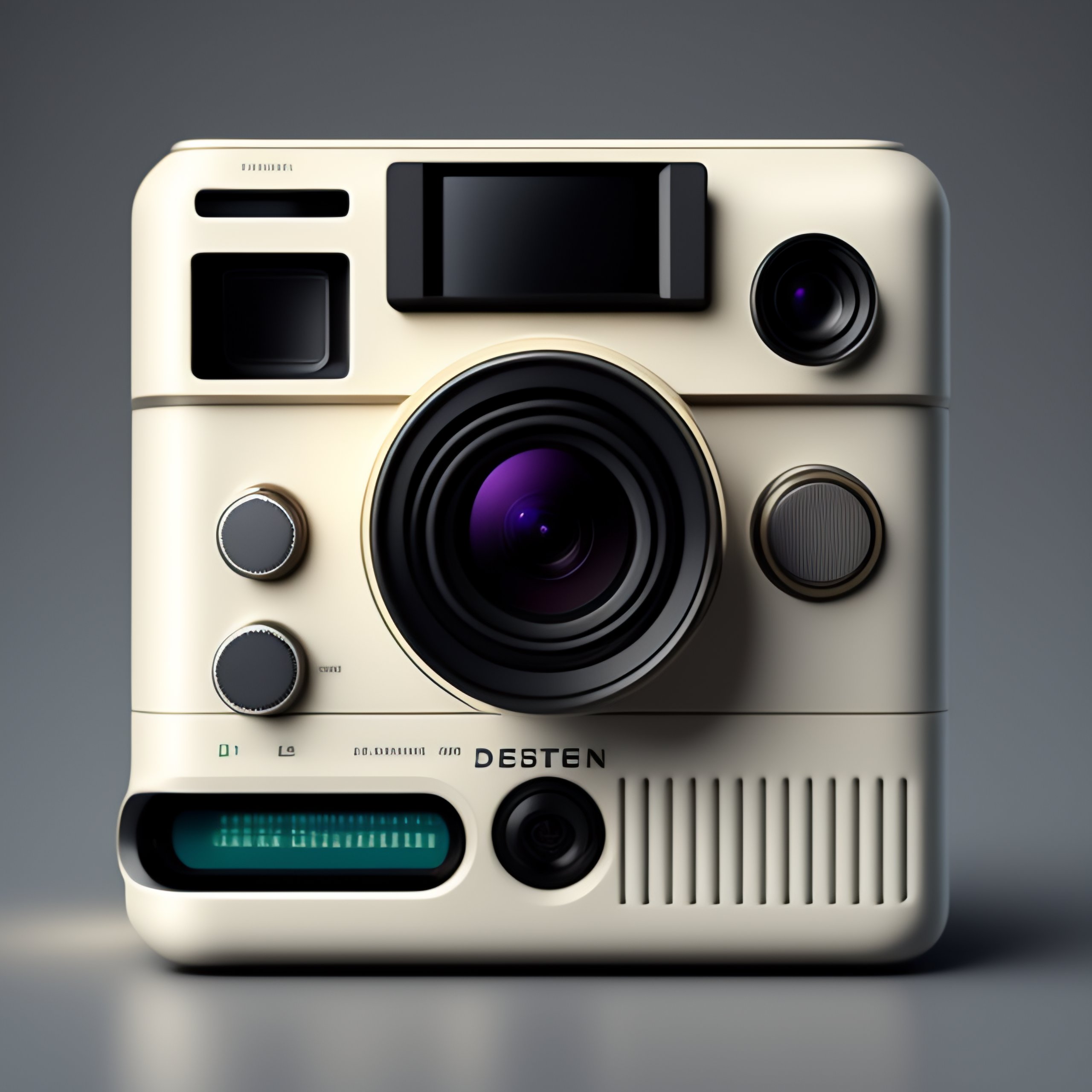 Lexica - A digital camera designed by Dieter Rams. Intricate details