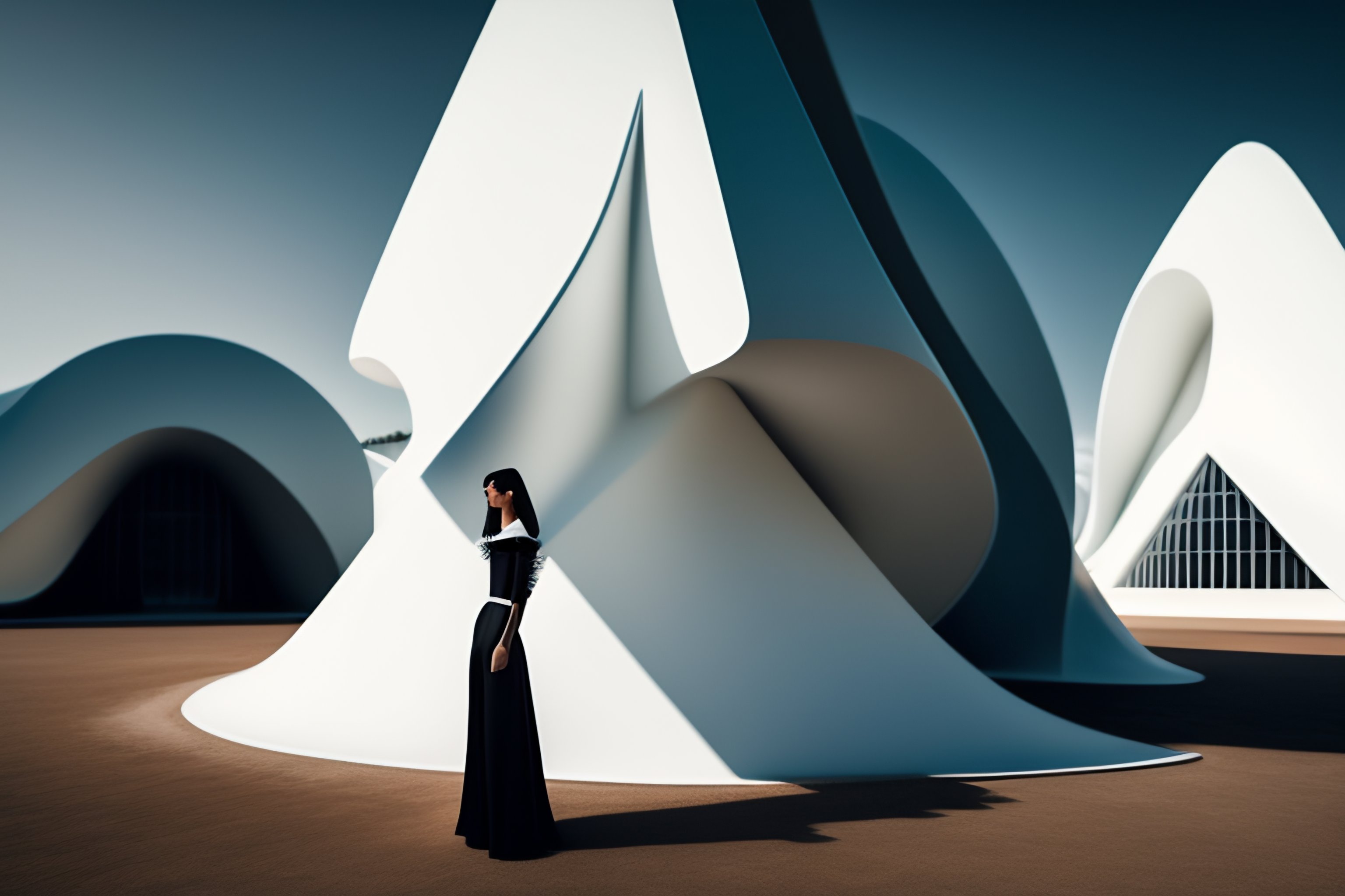 Lexica - Hyperrealistic Haute Couture white Fashion Model wearing black ...