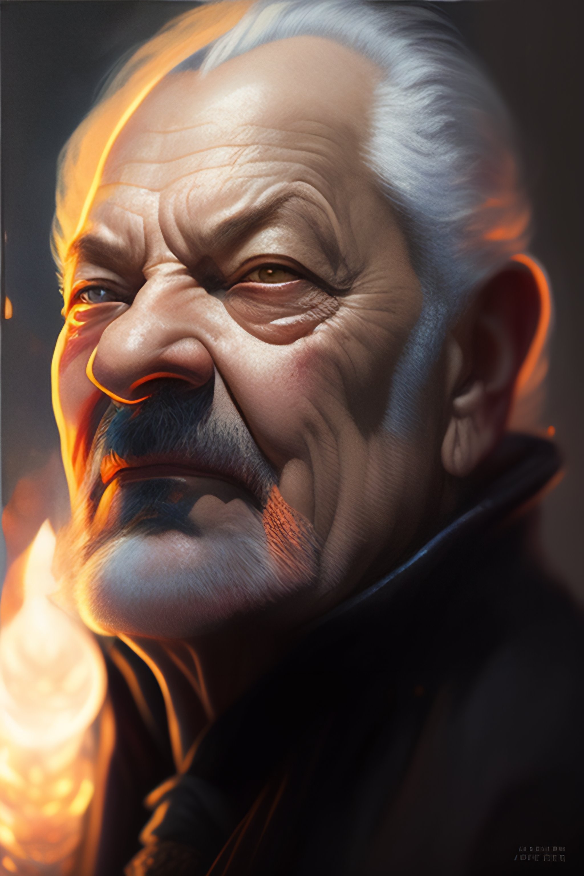 Lexica - Evil warlock, Portrait of Old mage, evil!!!!, wrinkled, Andy ...