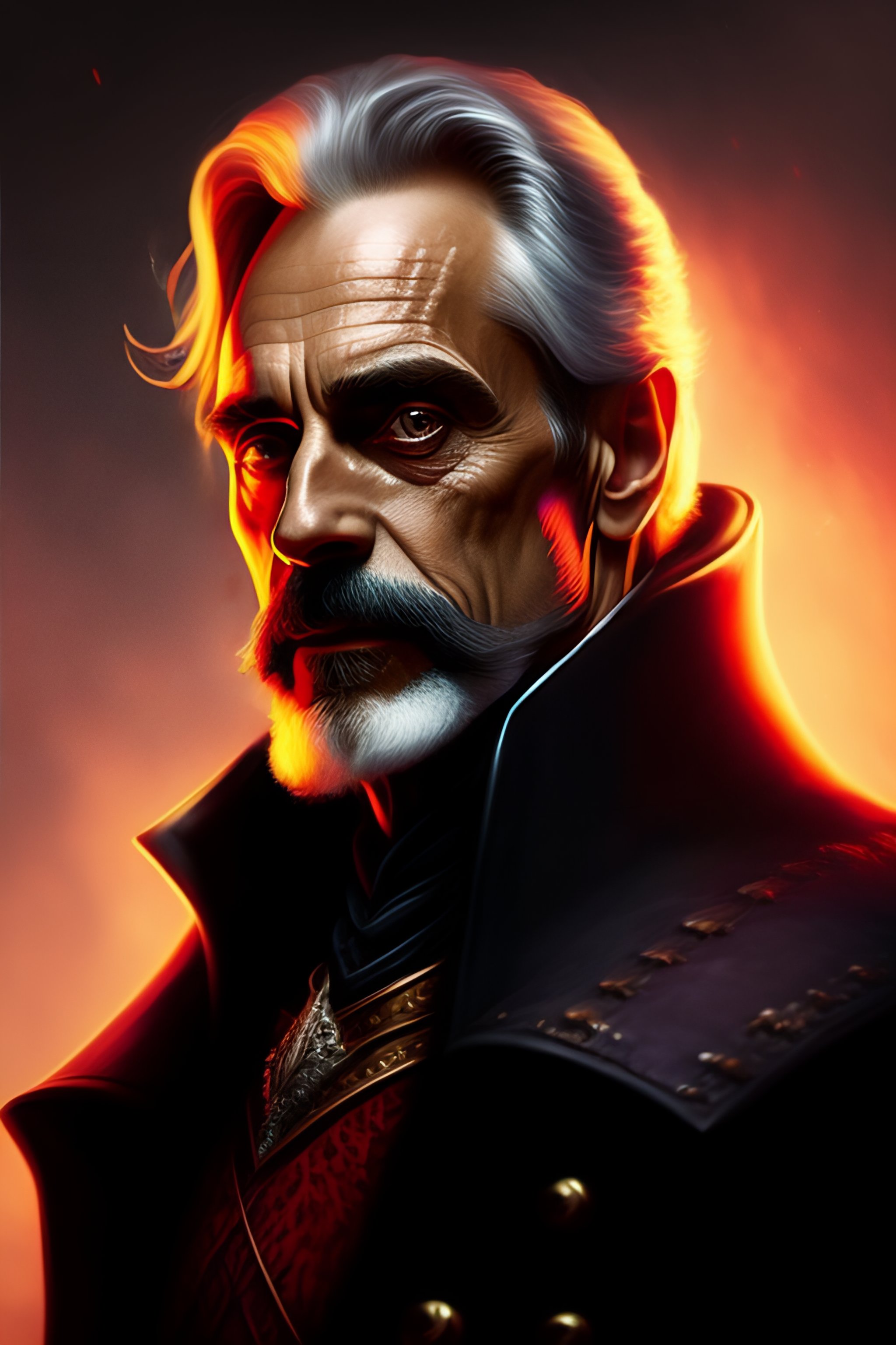 Lexica - Jeremy irons like a red necromancer, undead , dnd style