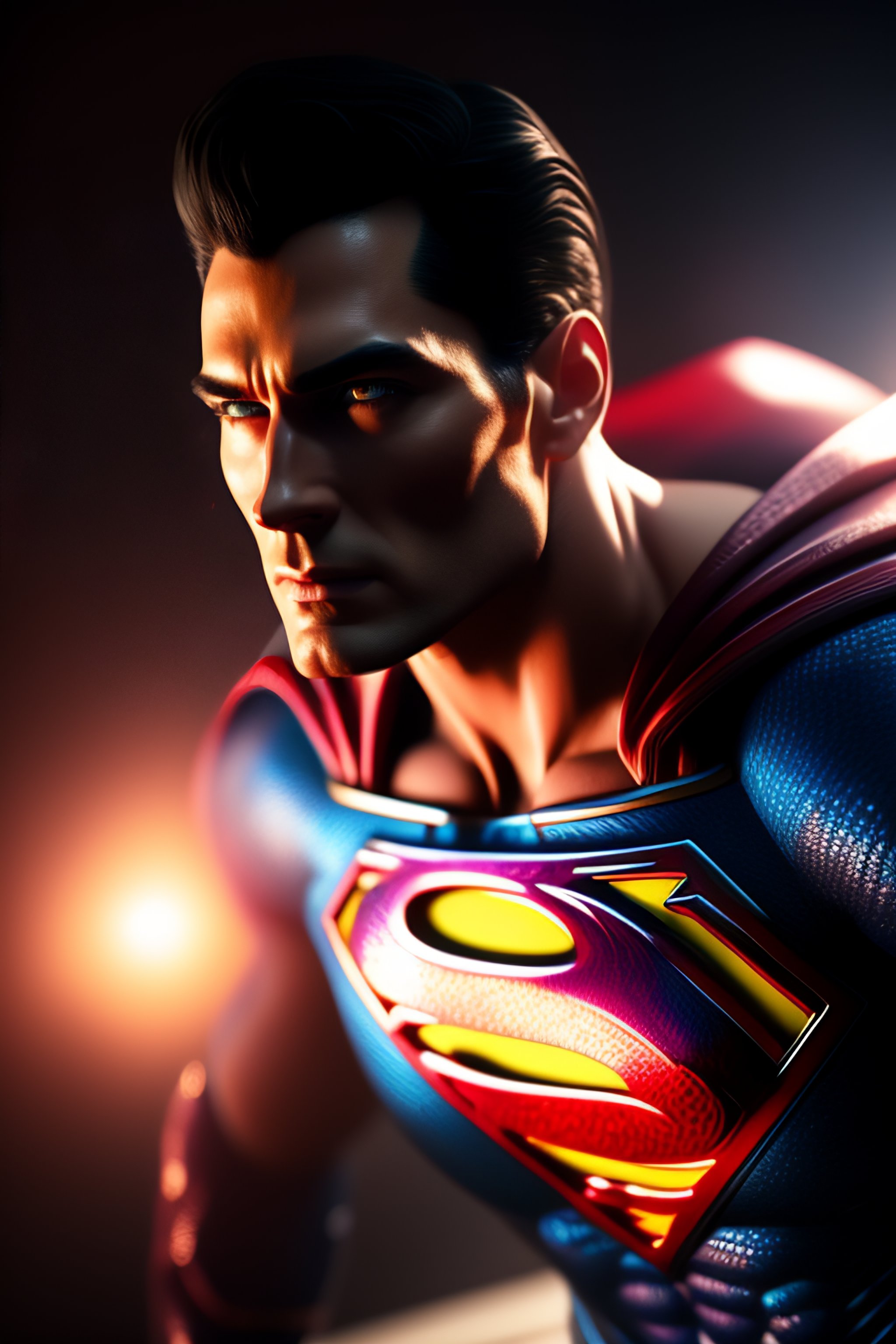 Lexica - Superman stopping a laser with his chest, full body, ultra ...