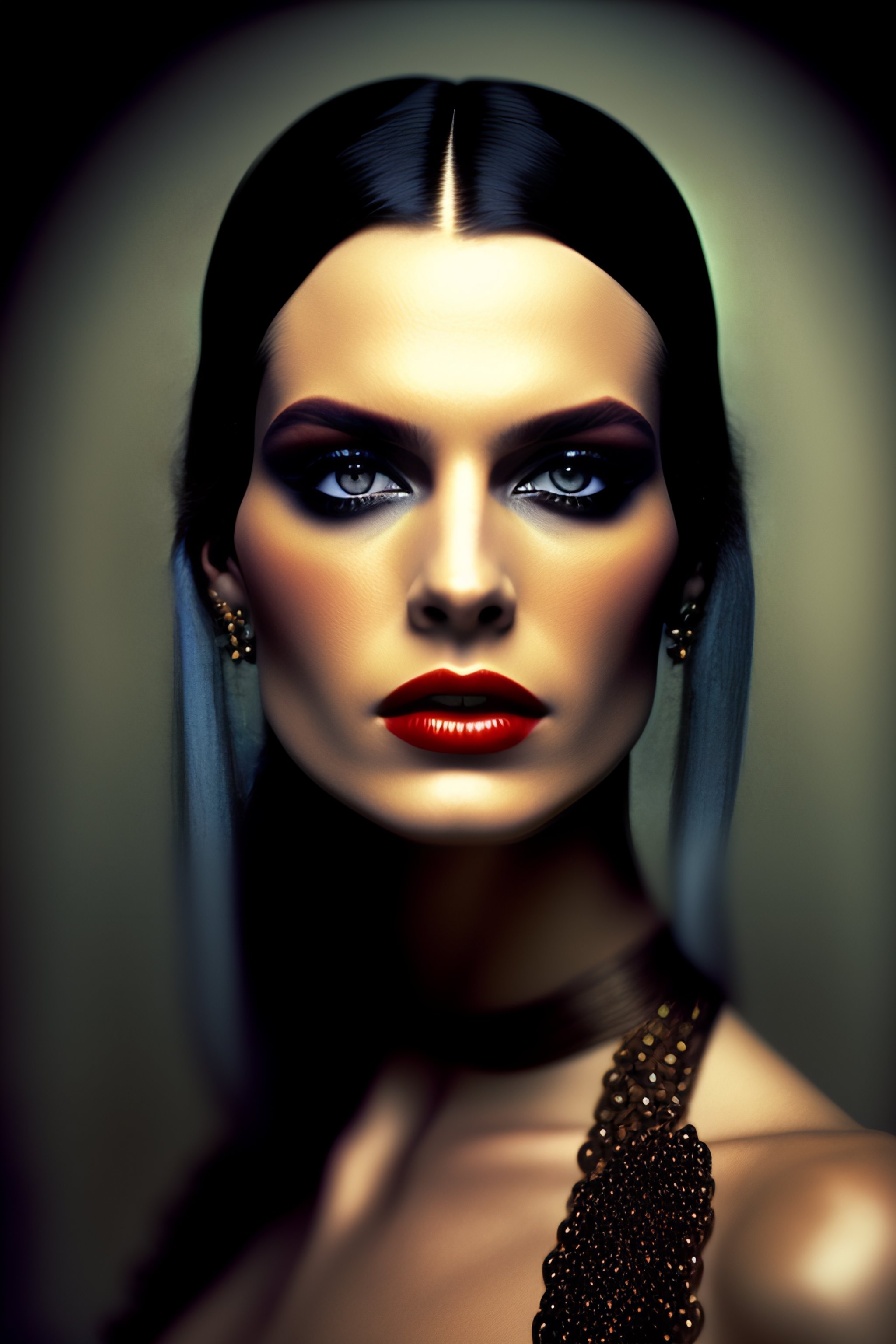 Lexica - Analog style, goth gothic goddess, close up portrait photo by ...