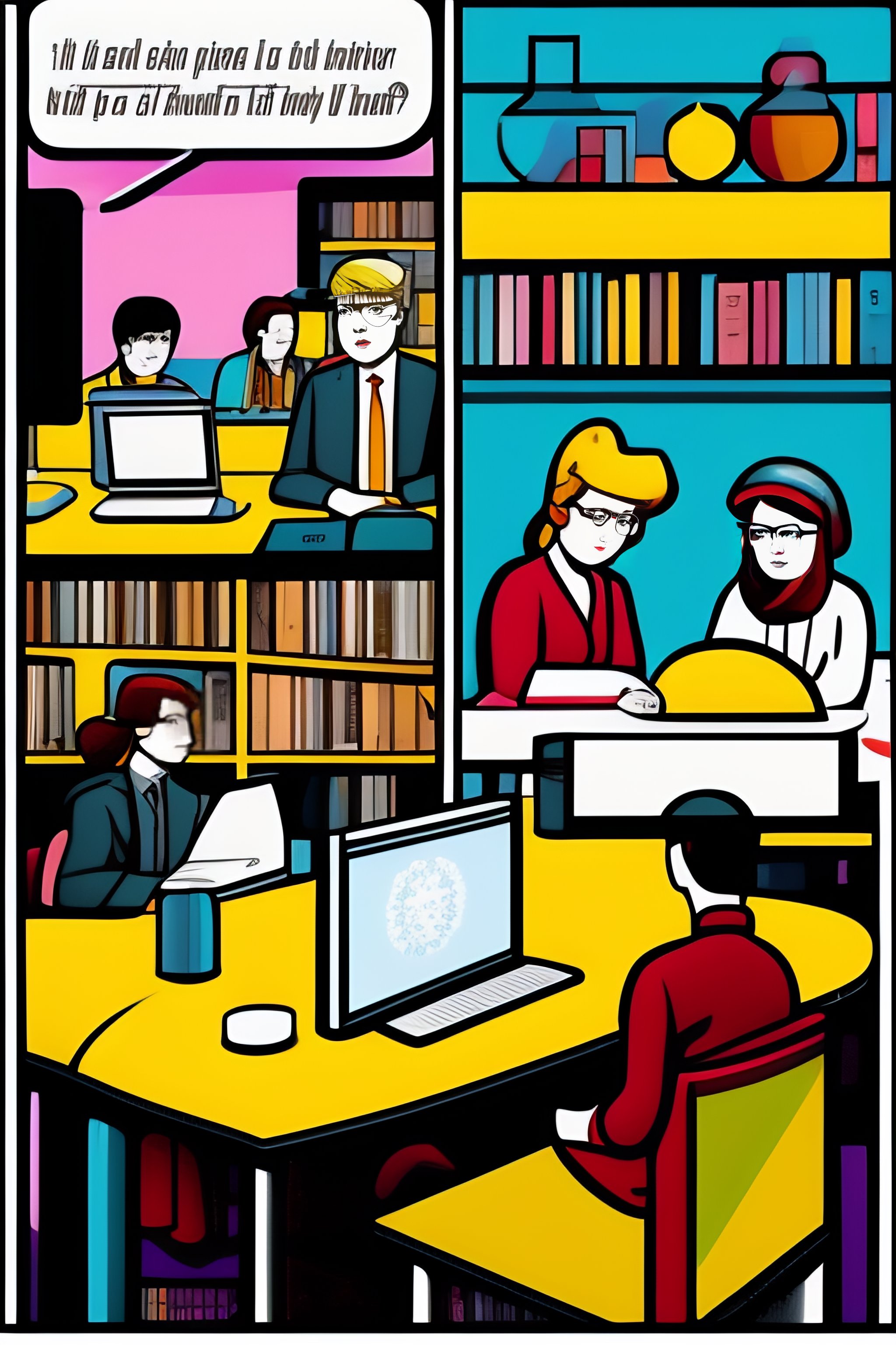 Lexica - Learning Lab in University in modern art comic style