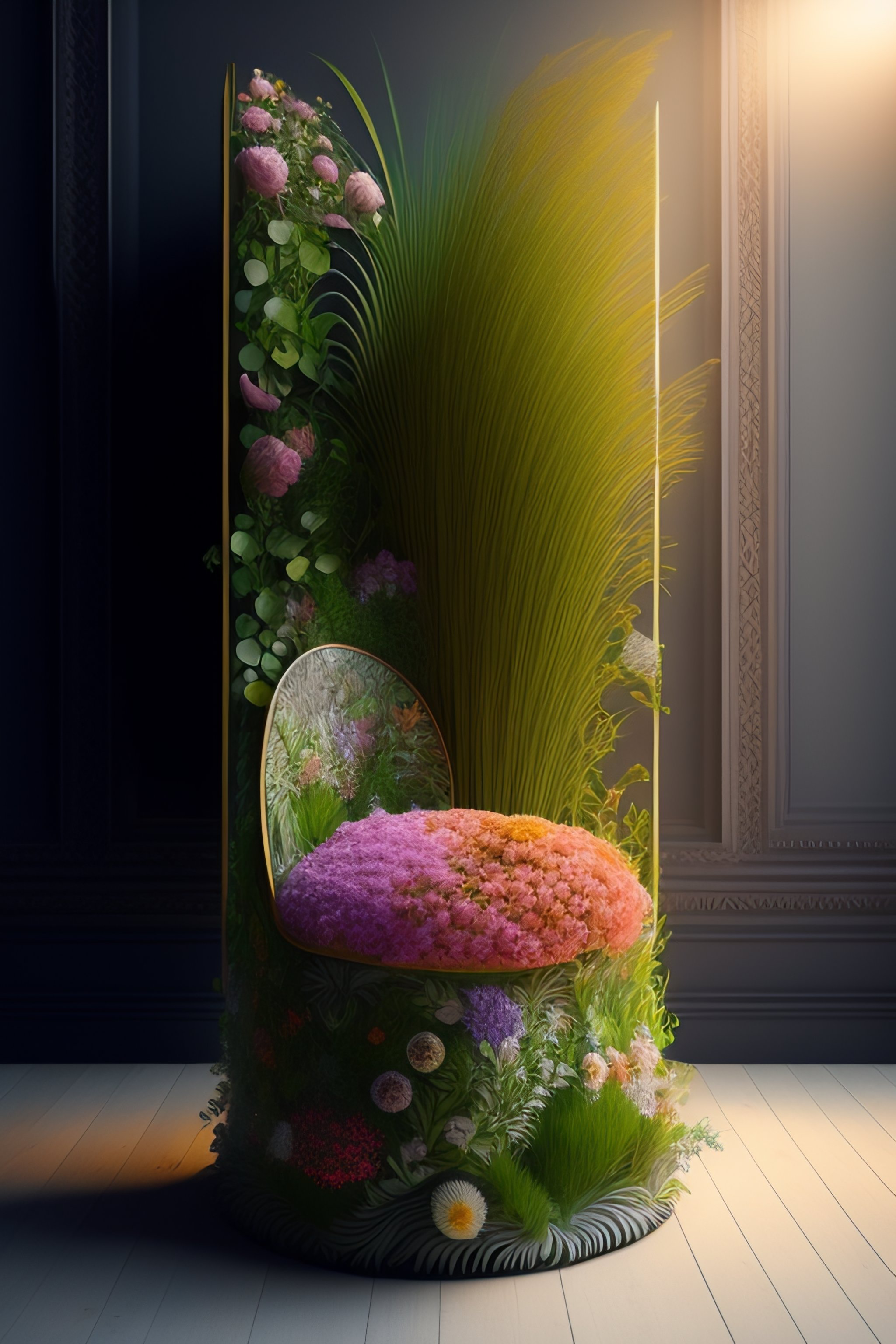 Lexica - SURREAL Artisanal chair made entirely of local plants flowers ...
