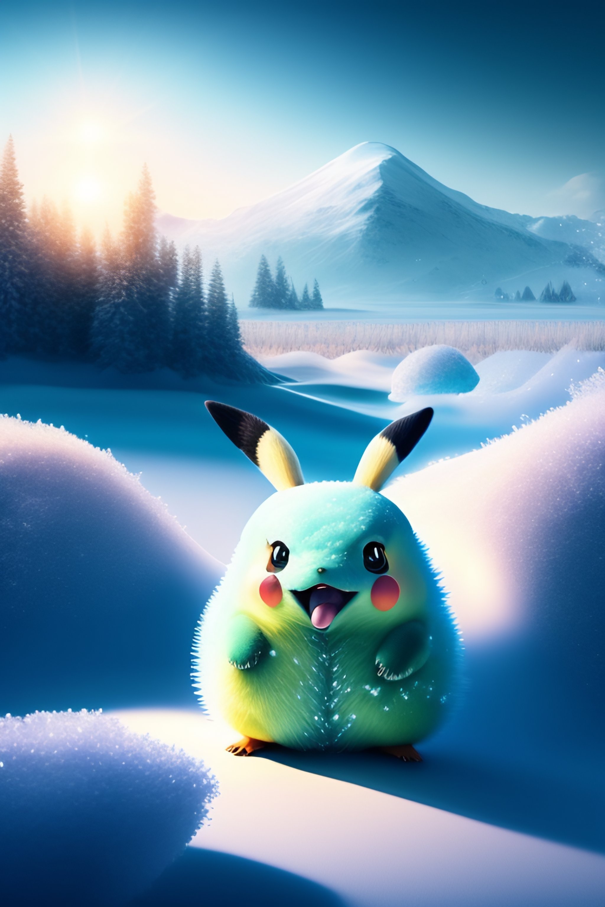 Lexica - Pokémon freeze in a fields with snow