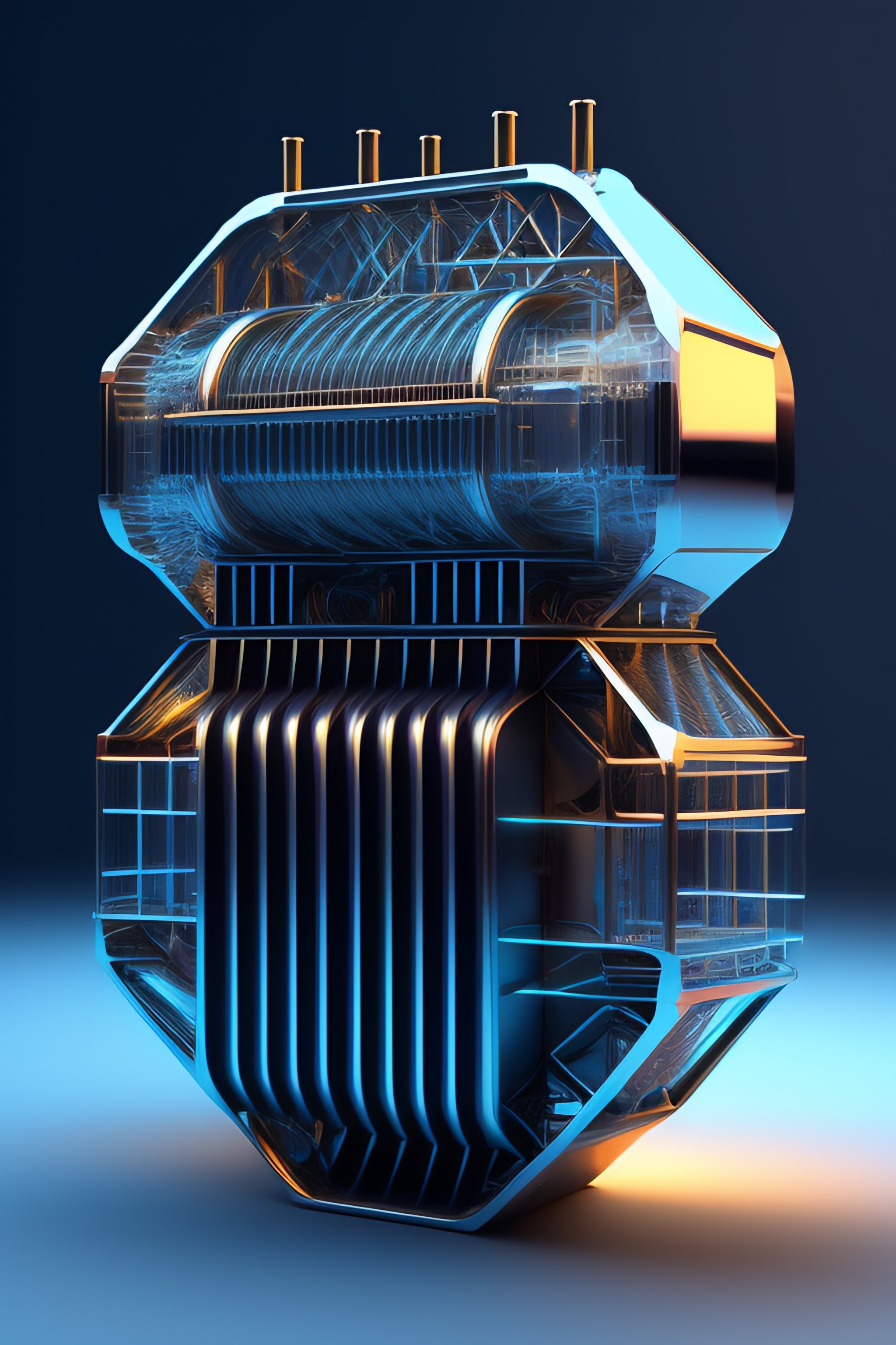 Lexica - 3d hologram of a futuristic engine wireframe