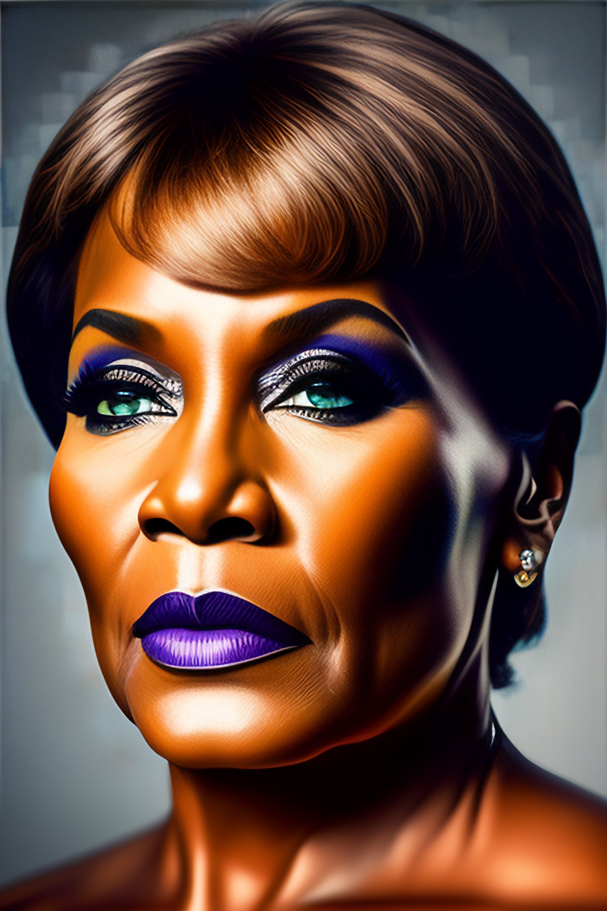 Lexica - Hyperrealistic oil painting showing a face mix of angela ...