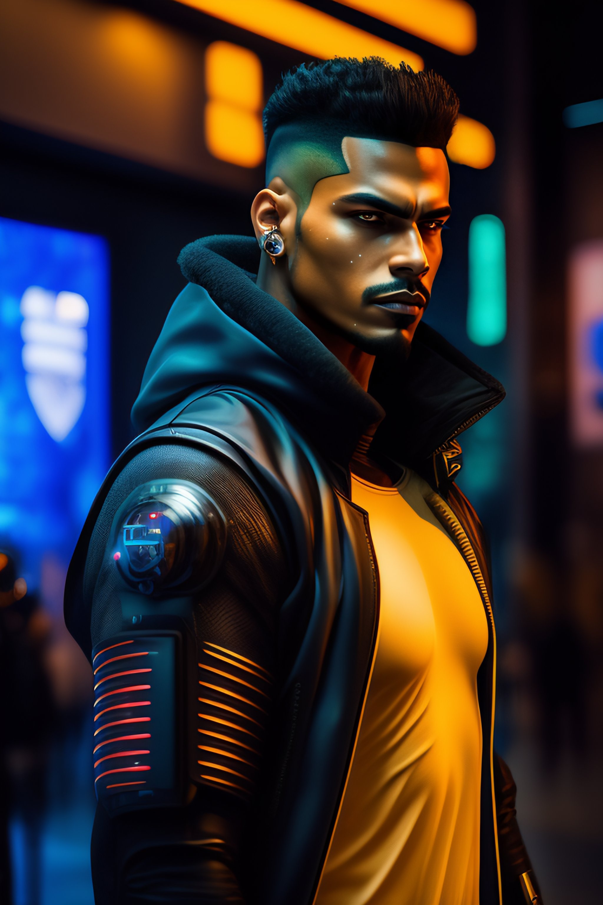 Lexica - Cyberpunk man, Museu do Amanha scenario, Rio de Janeiro city ...