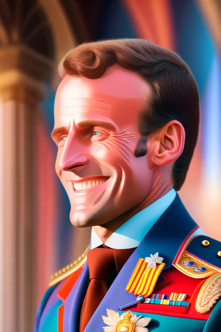 Lexica - A stunning intricate full color portrait of a emmanuel macron ...