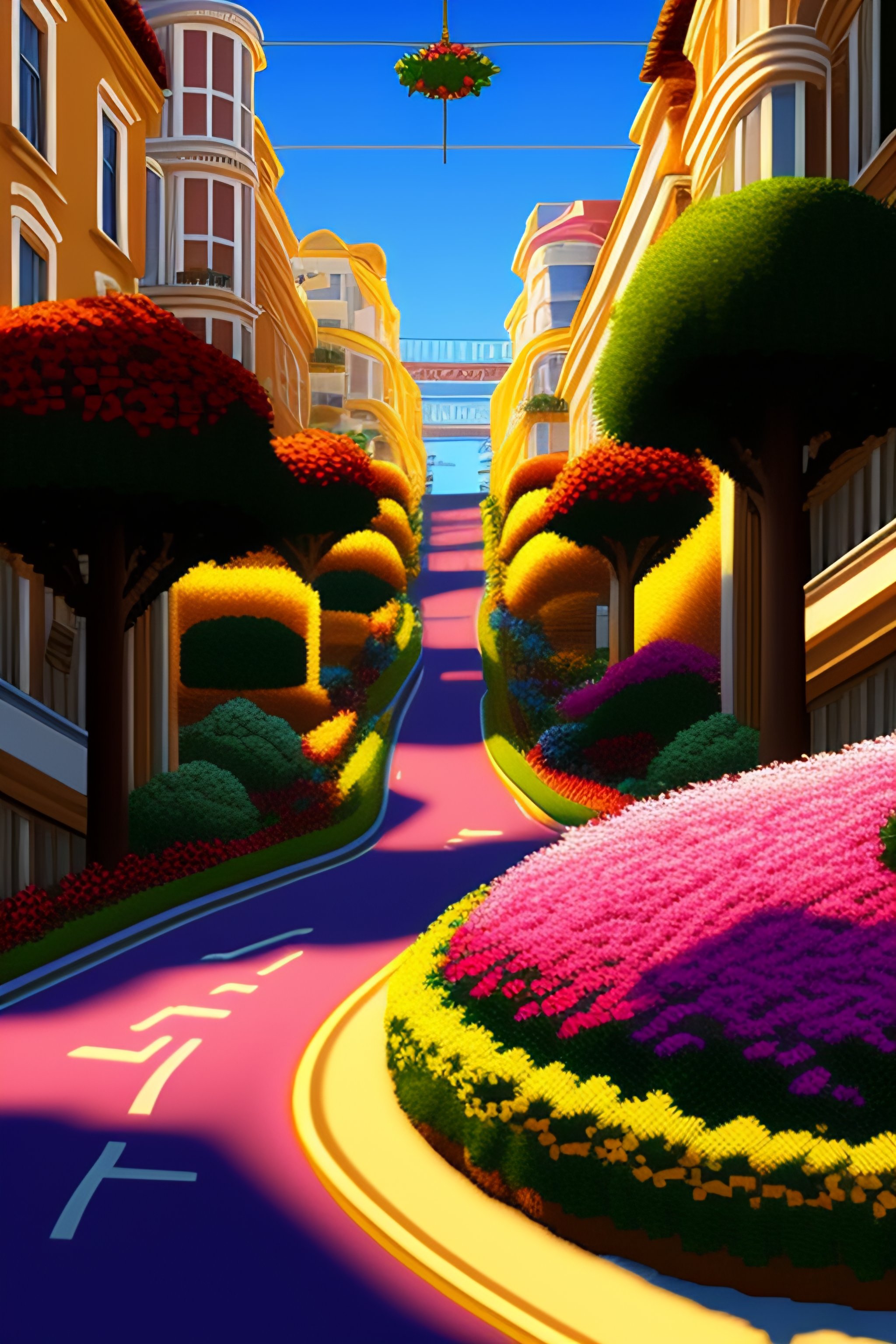 Lexica - Pixel art of Lombard Street in San Francisco. lots of people ...