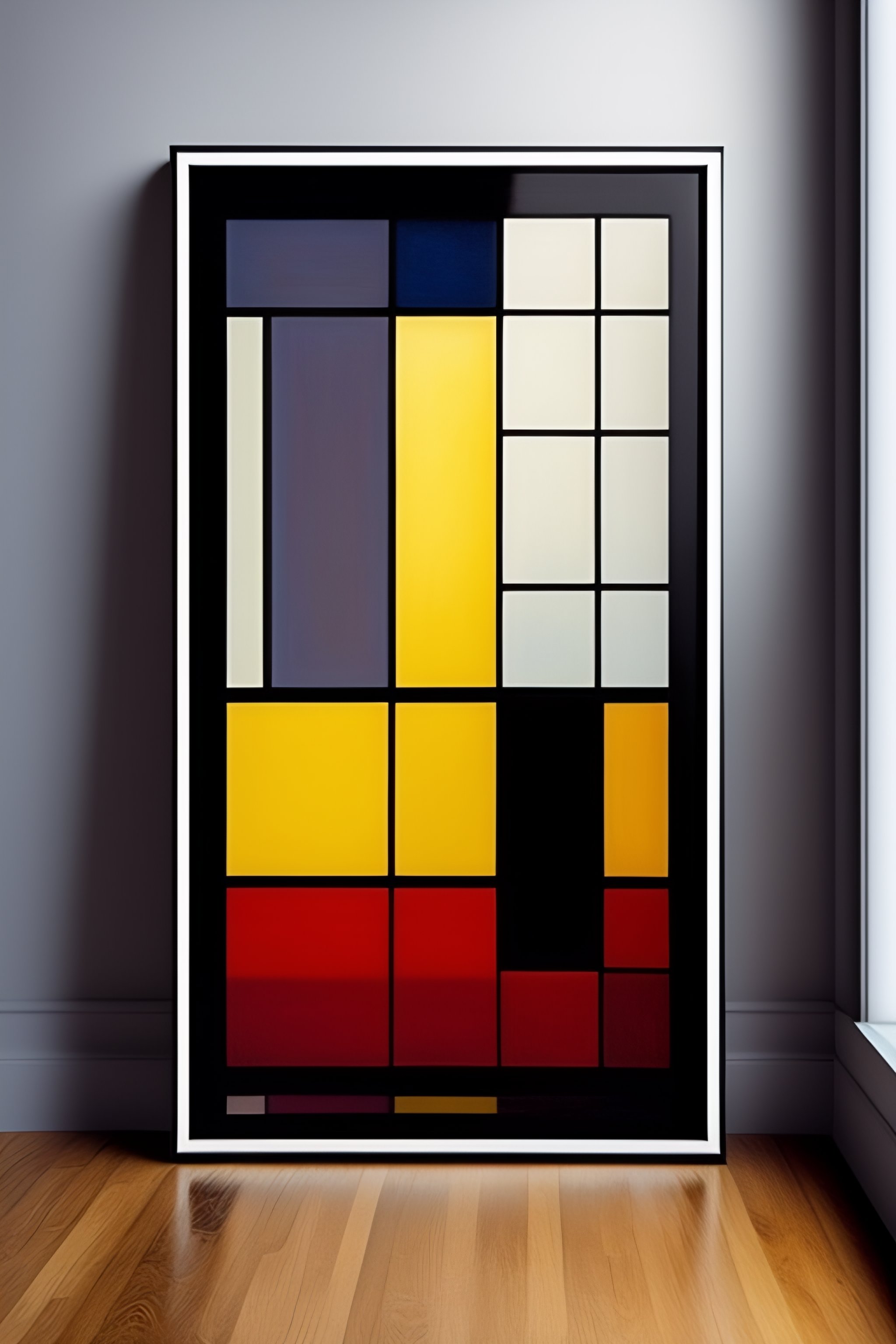 Lexica - A framed painting of piet mondrian about a family dinner
