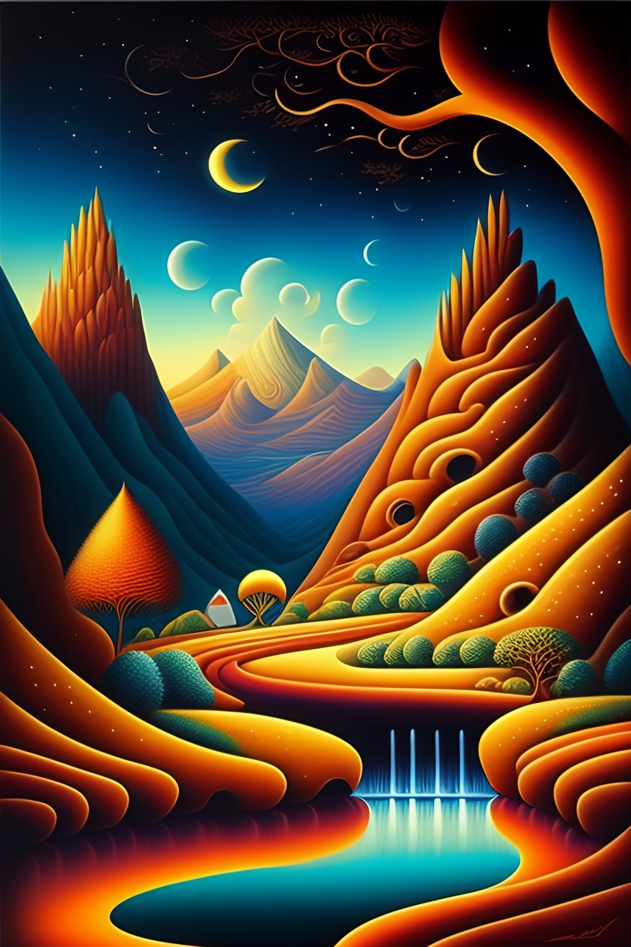 Lexica - Fantasy Landscape, by Jacek Yerka, george callaghan, catherine ...
