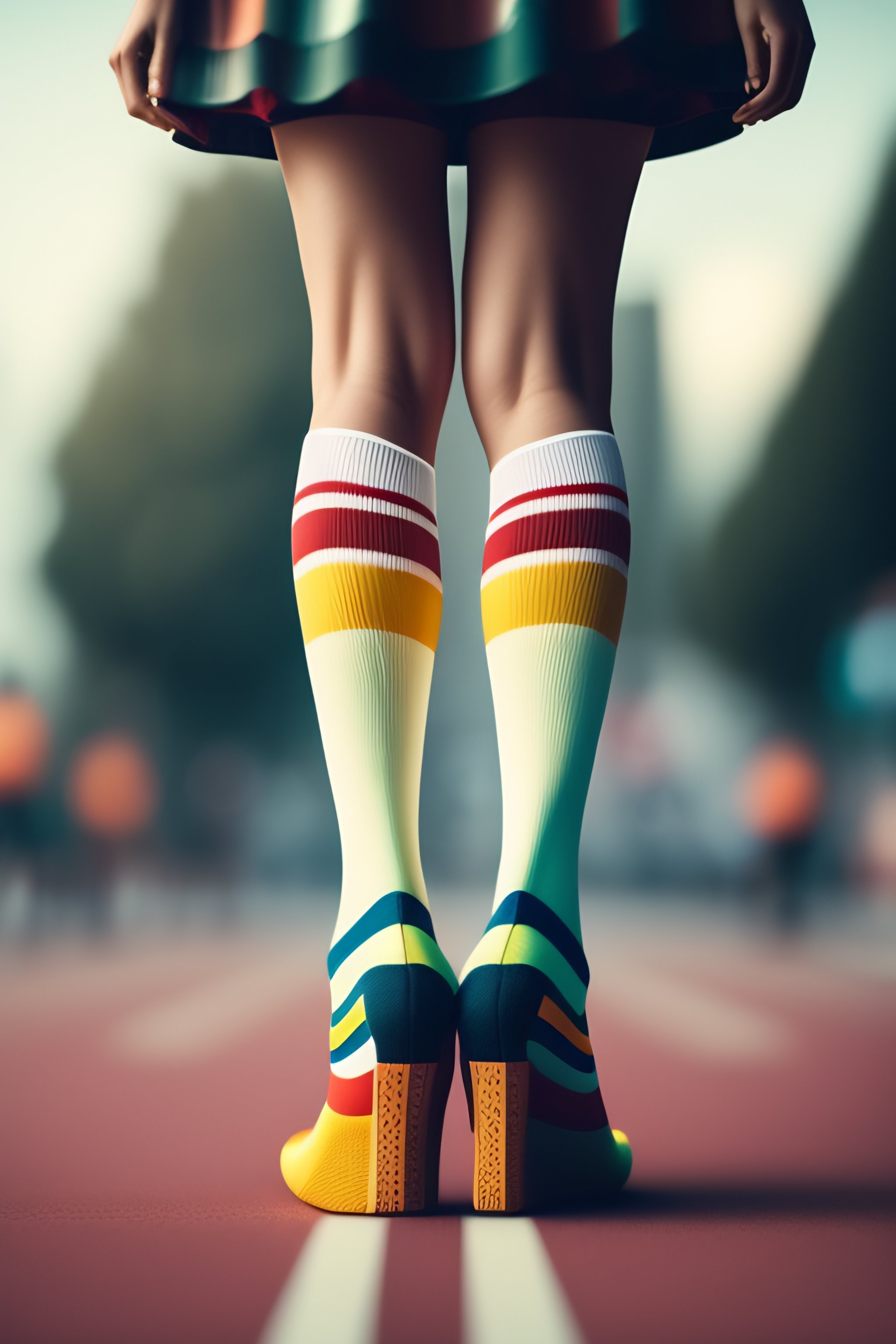 Lexica - Girl, Knee socks, two legs, two feet, each foot with five toes