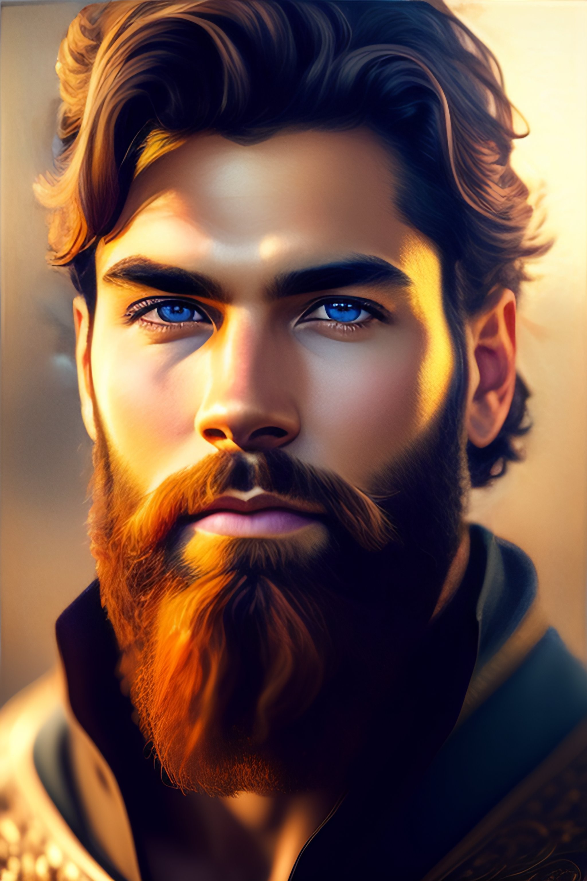 Lexica - Highly Realistic portrait of a natural bearded man, shaped ...