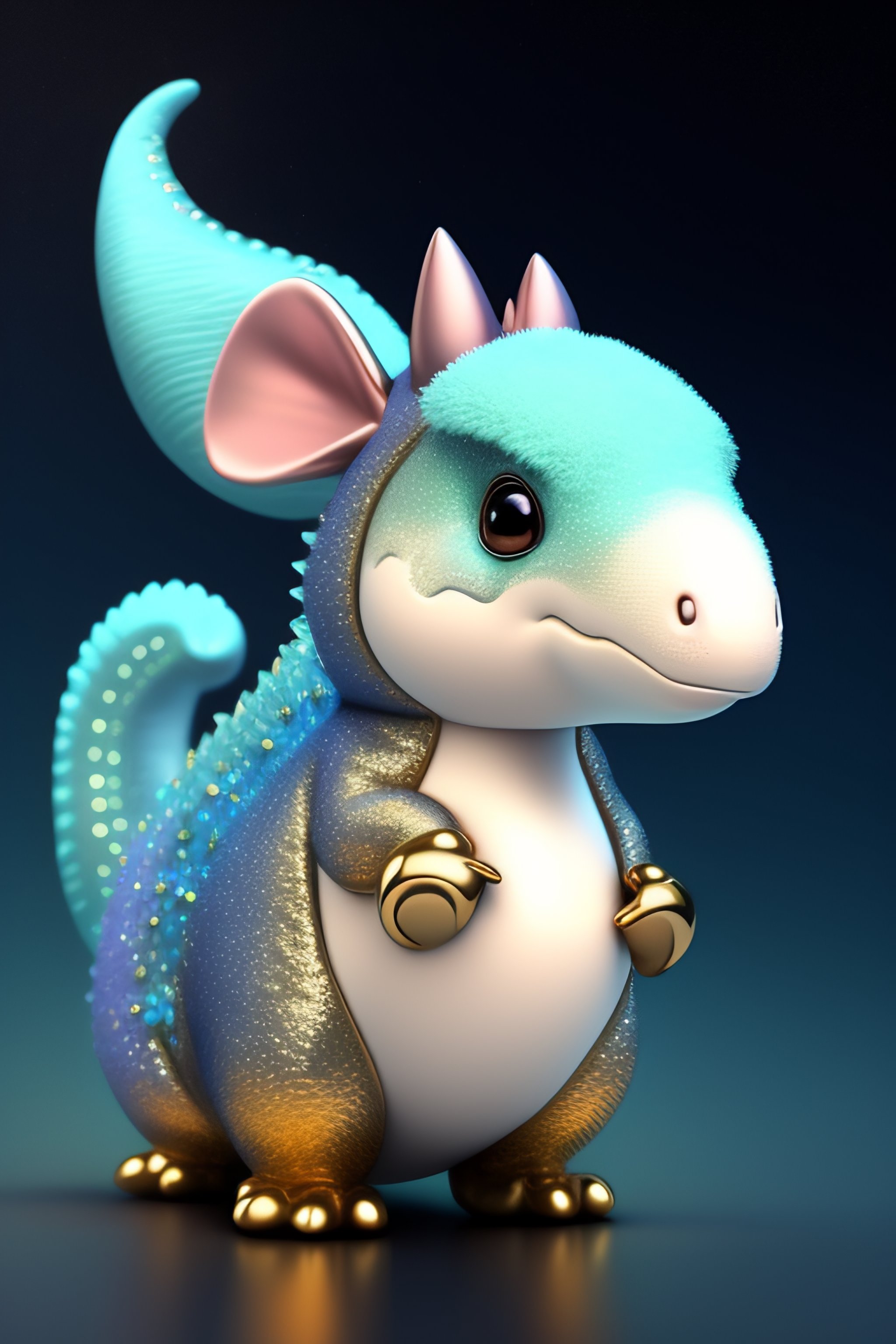 Lexica - CUTE AND ADORABLE CARTOON FLUFFY dinosaur, SILVER, GLITTER ...