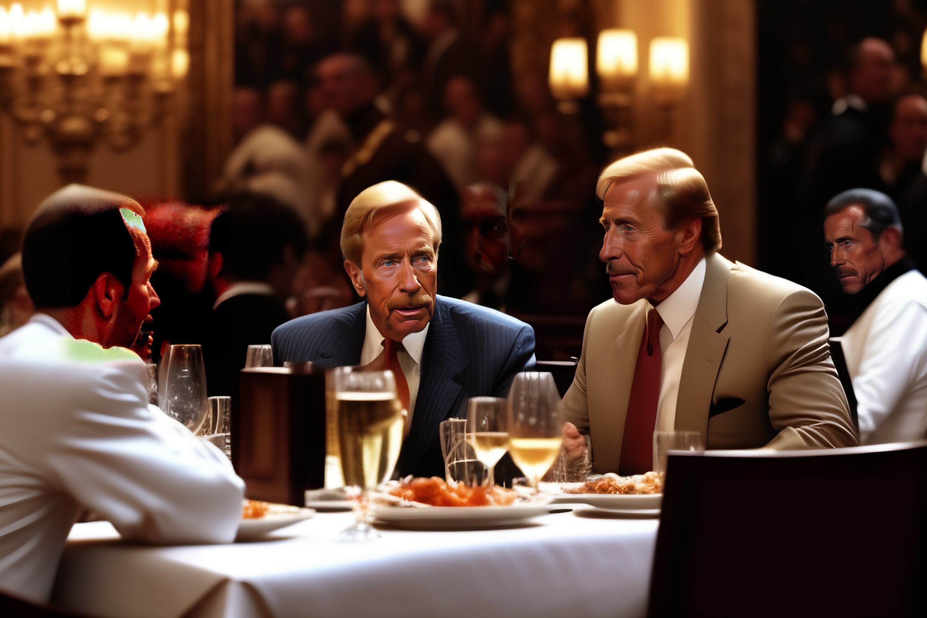 Lexica - Chuck Norris eating with Ratzinger Pope in restaurant