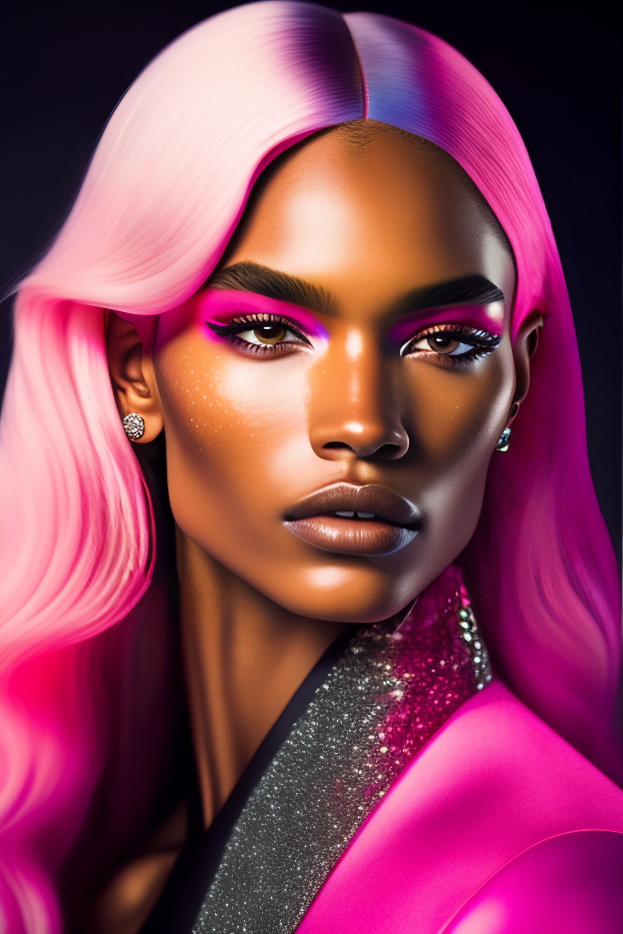 Lexica - A photo close-up of a beautiful long haired woman with light ...