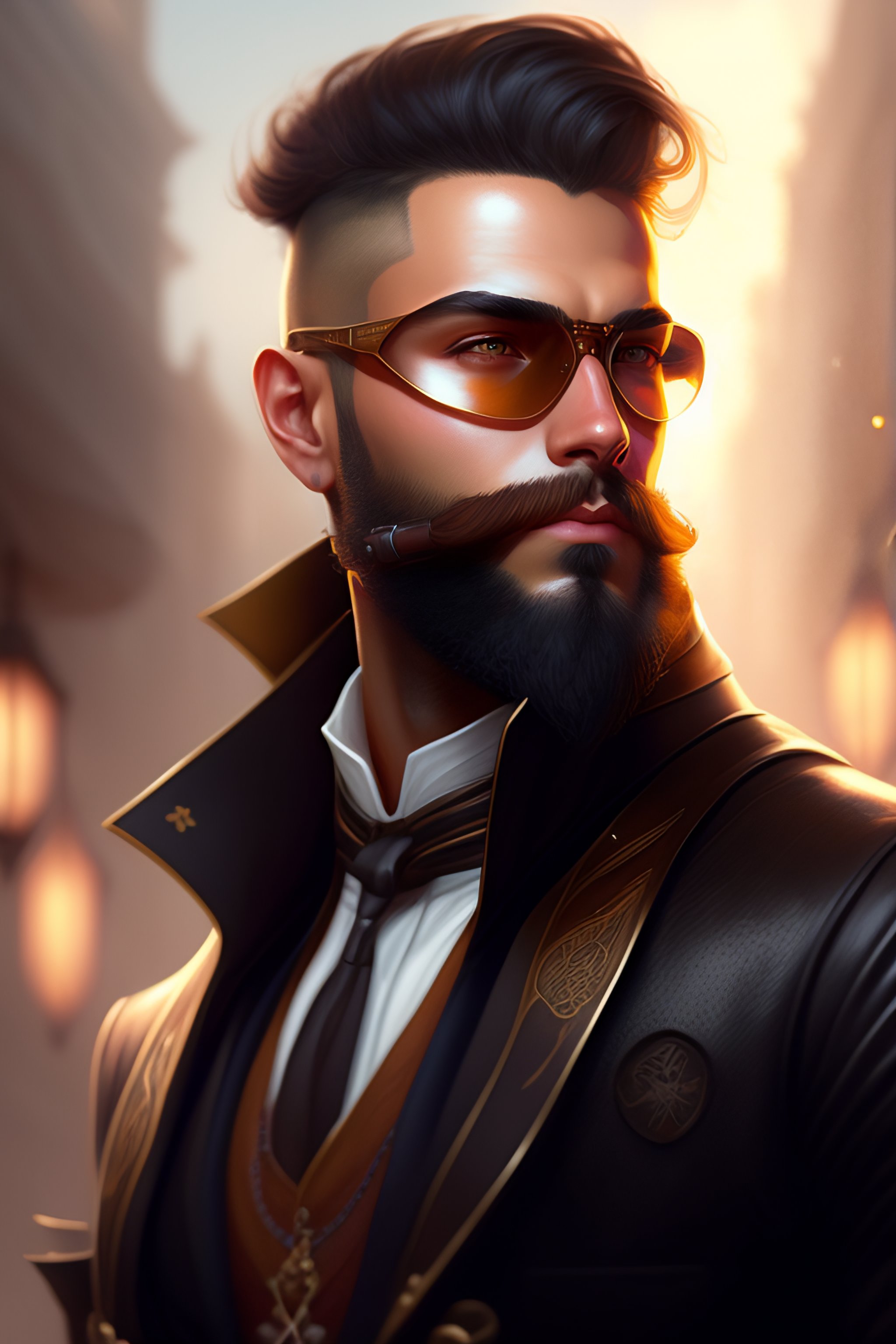 Lexica - Programmer with beard ,wearing steampunk goggles,ultra ...