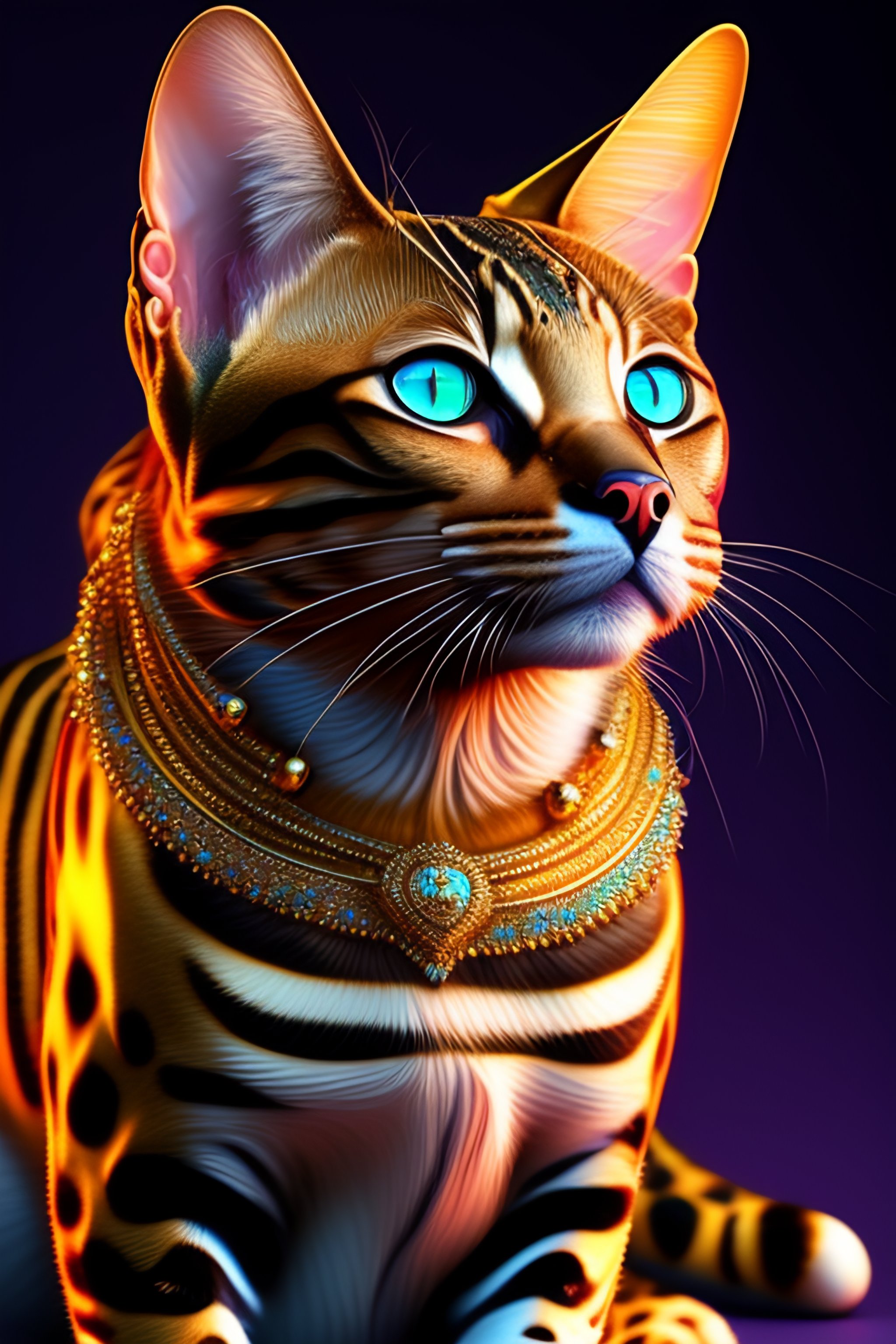 Lexica - /Mechanical bengal cat, metallic colors, uhd, 16k, hyperornate ...