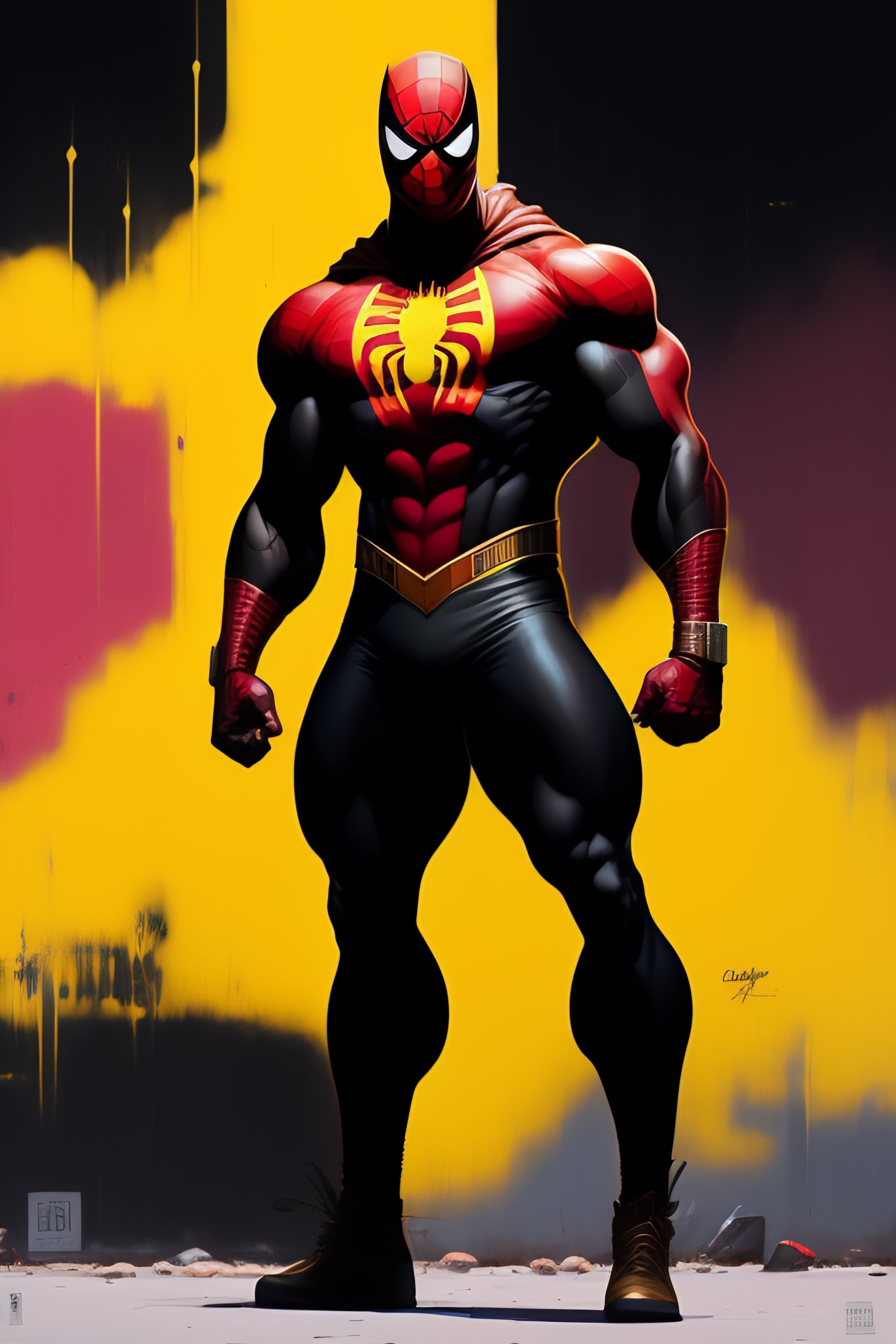 Lexica - Full body highly detailed portrait of muscular spiderman, by ...