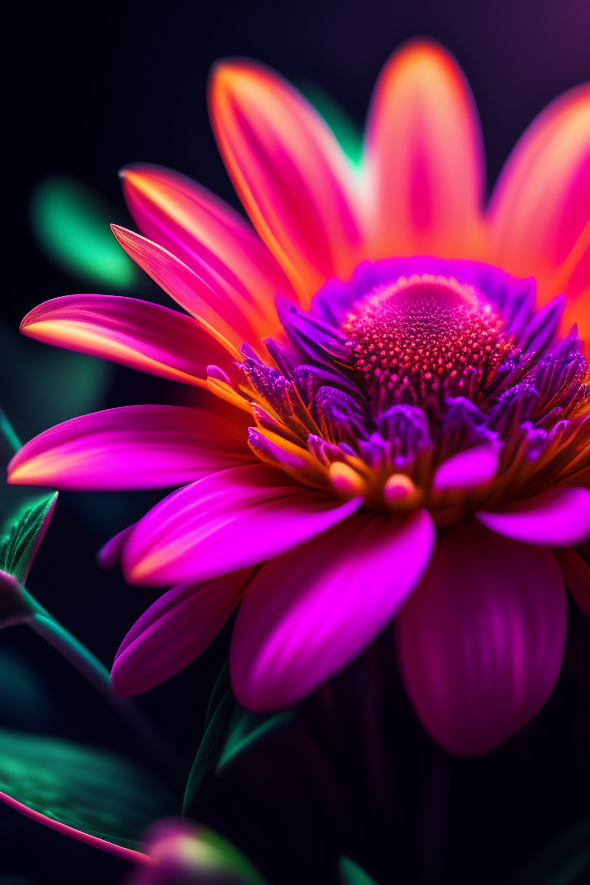 Lexica - A macro shot of a flower, cyberpunk, future, hi-resolution ...