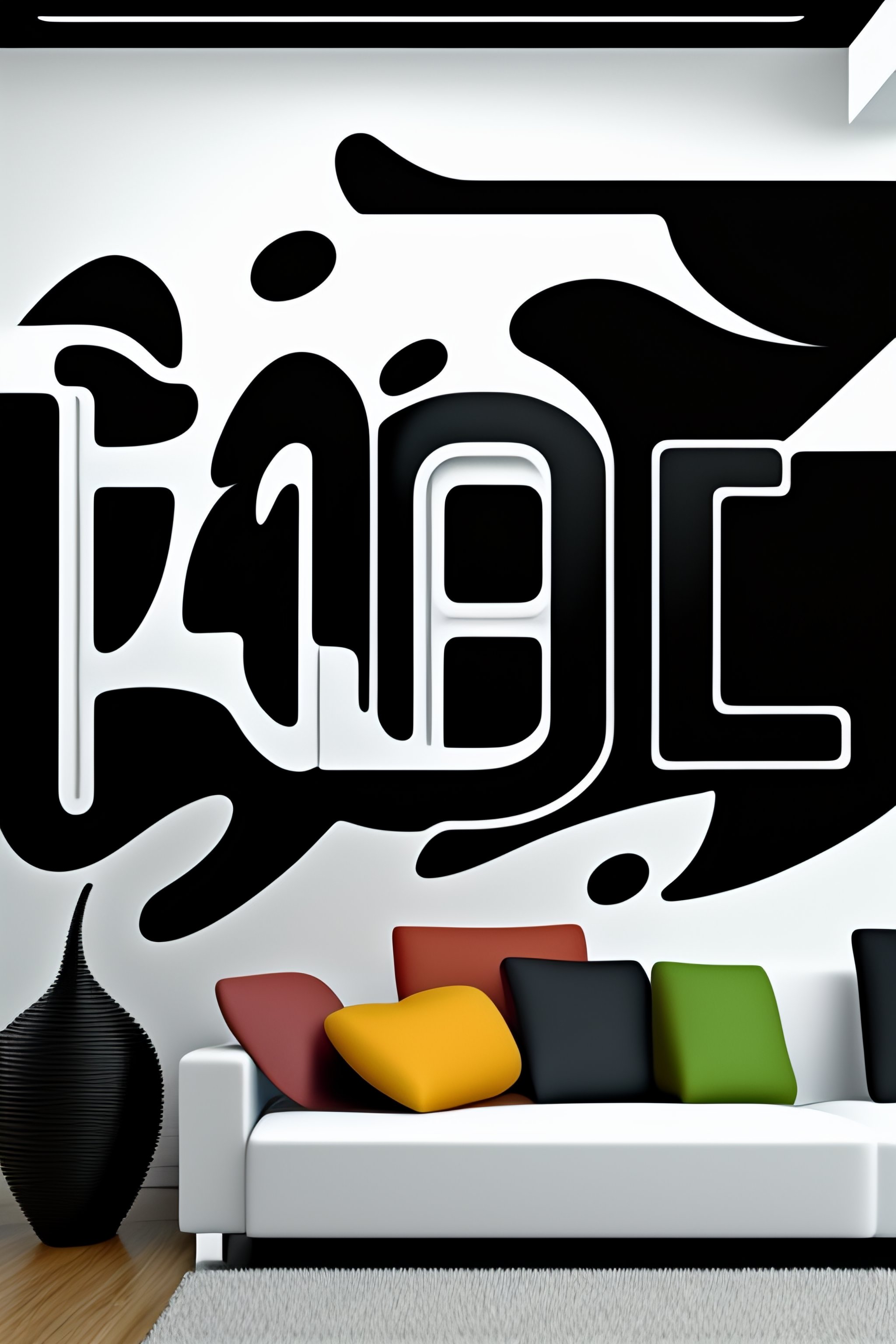 Lexica - Black on white ocho graphic design stickers, arial y 2 k, cleansed