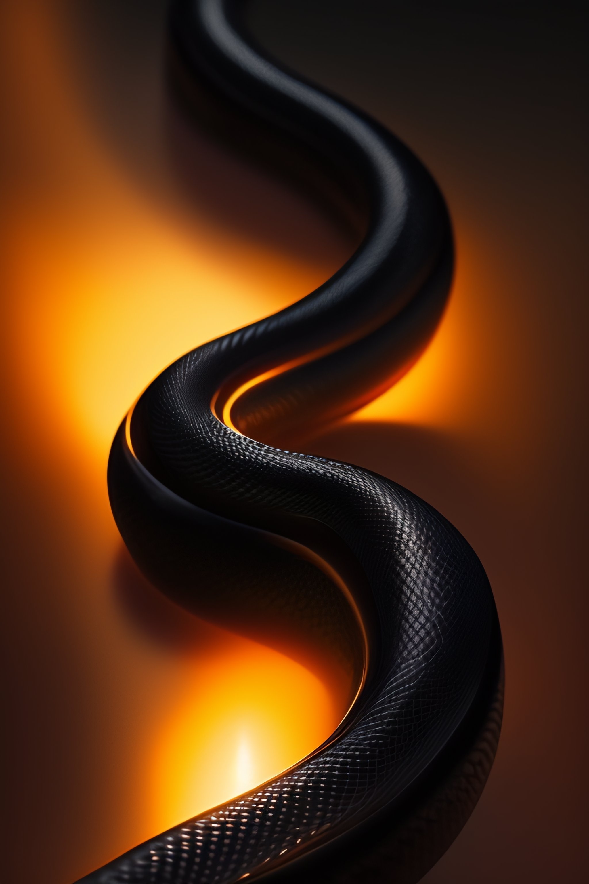 Lexica - Black colored snake!, coiled body, elegant pose, atmospheric ...