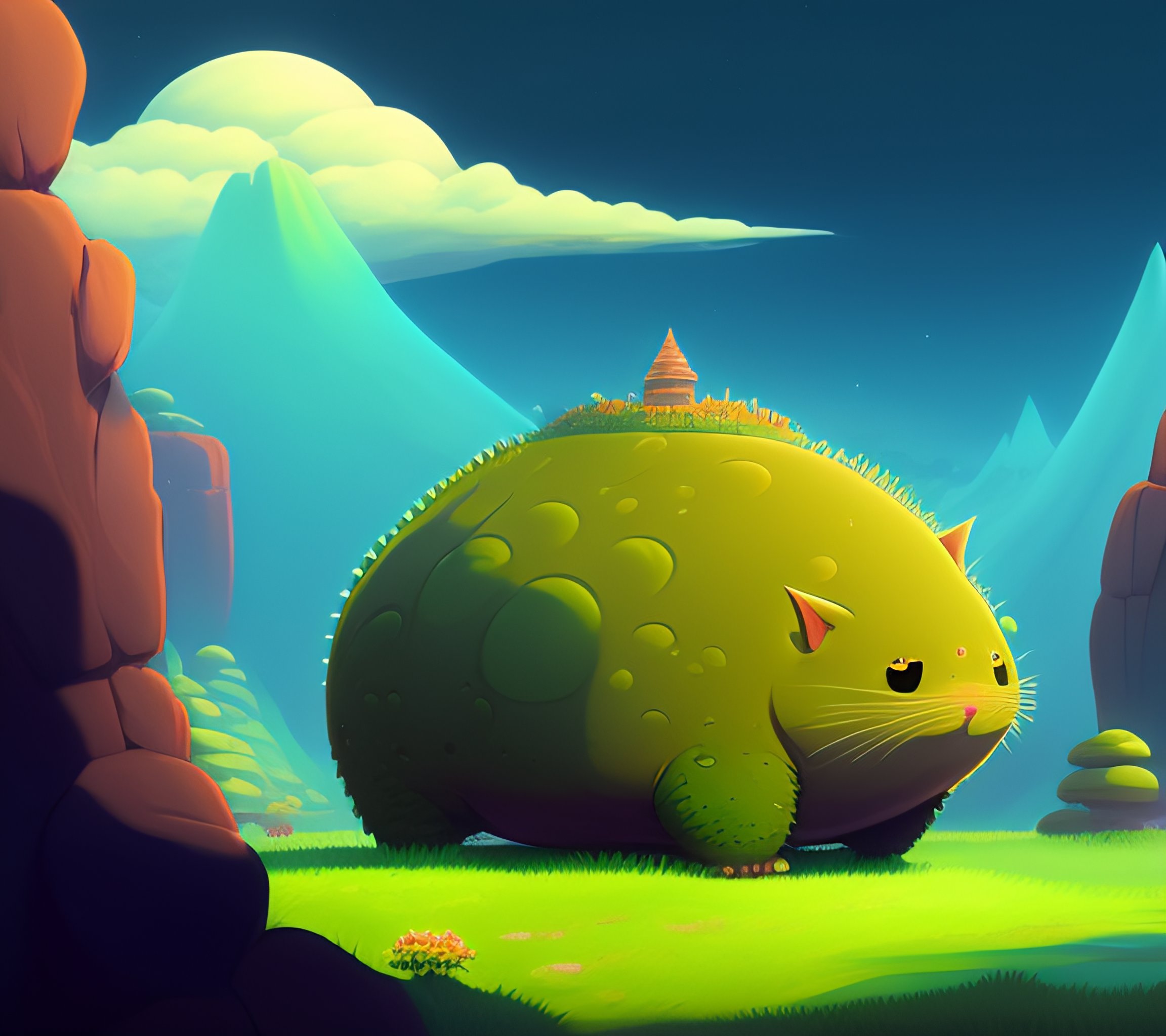 Lexica - Top down full body view of a slime monster fantasy ghibli art ...