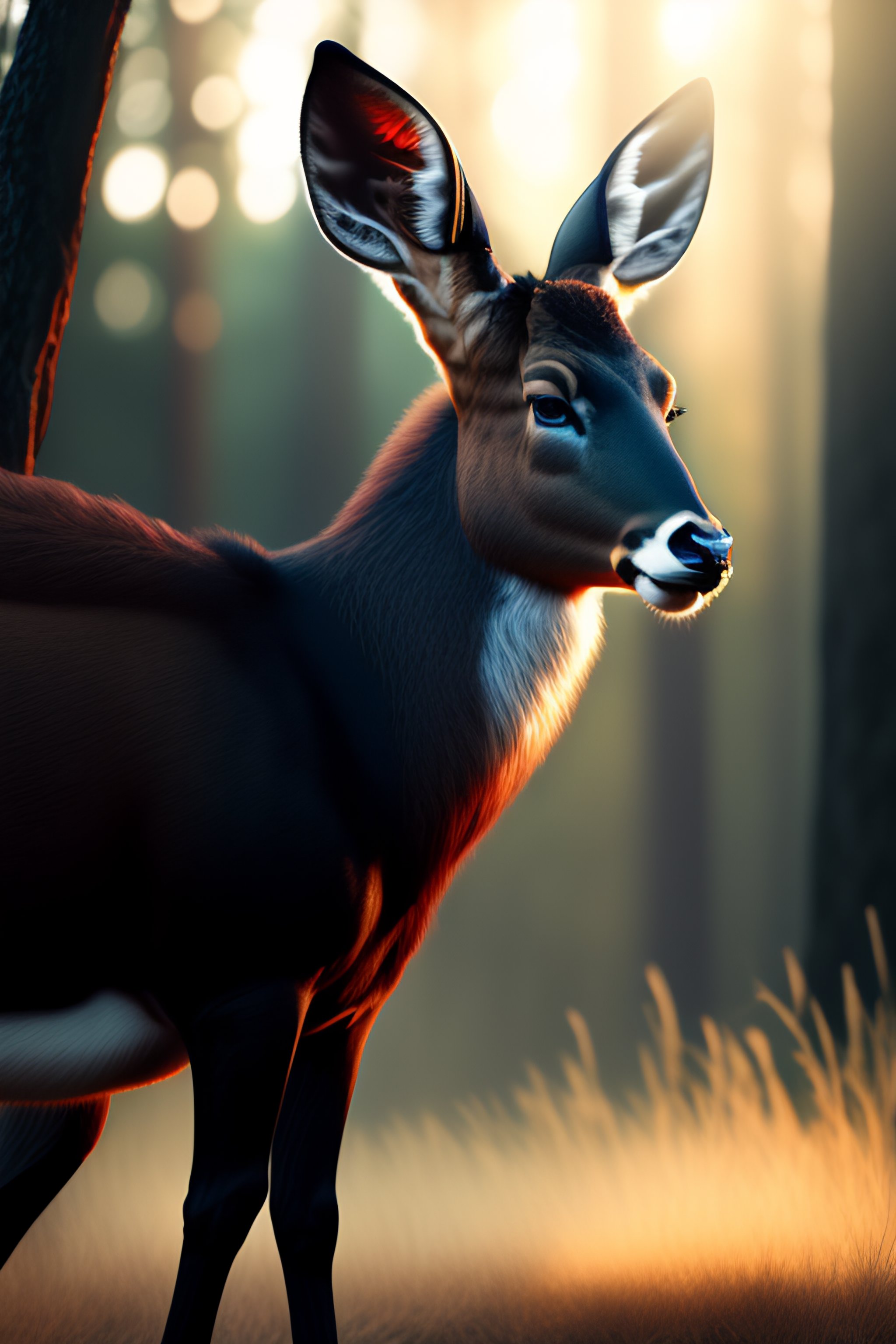 Lexica - A large, deer-like creature with shimmering, black fur that ...