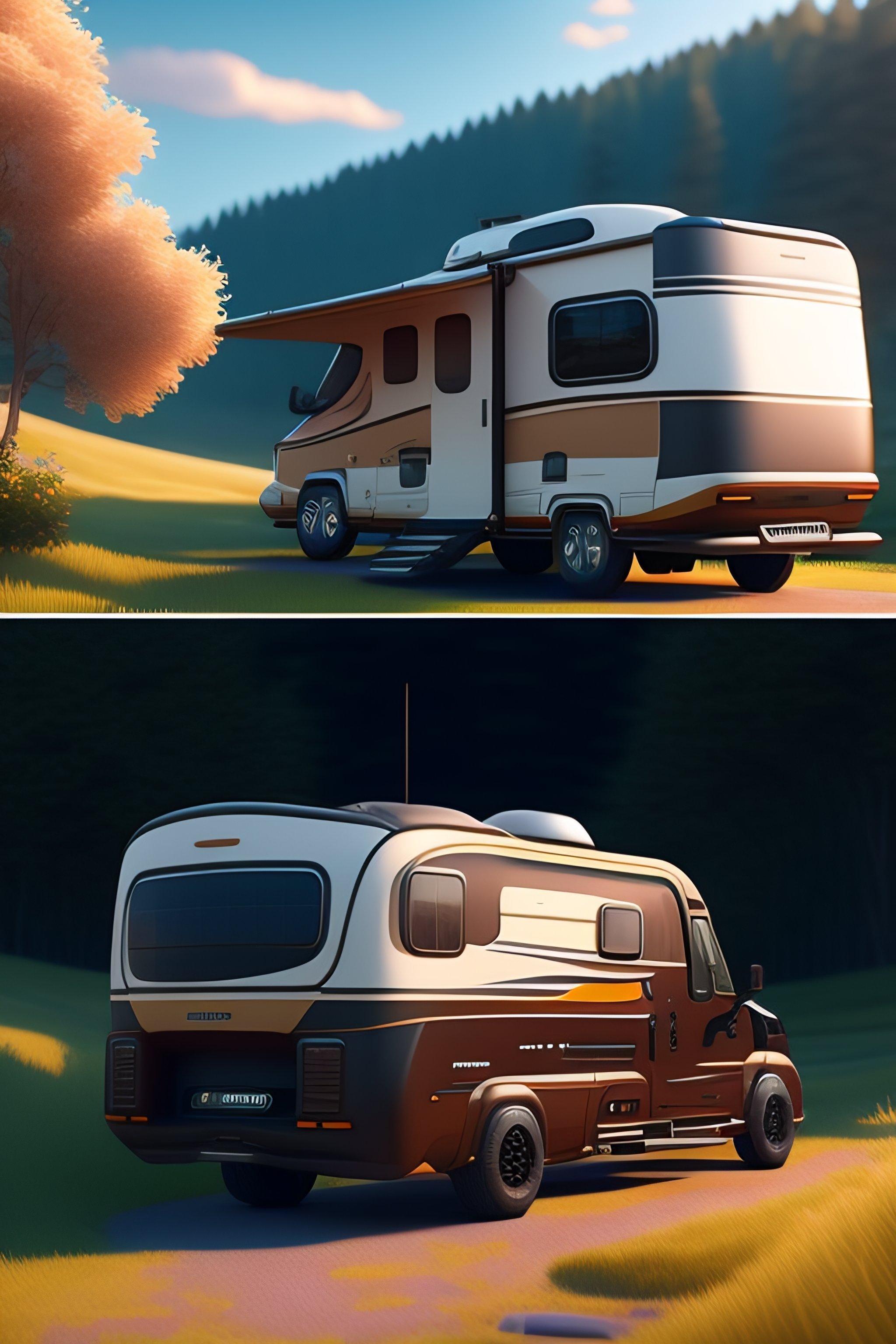 Lexica - A wholesome animation key shot of!! one!! focused! hymer ...