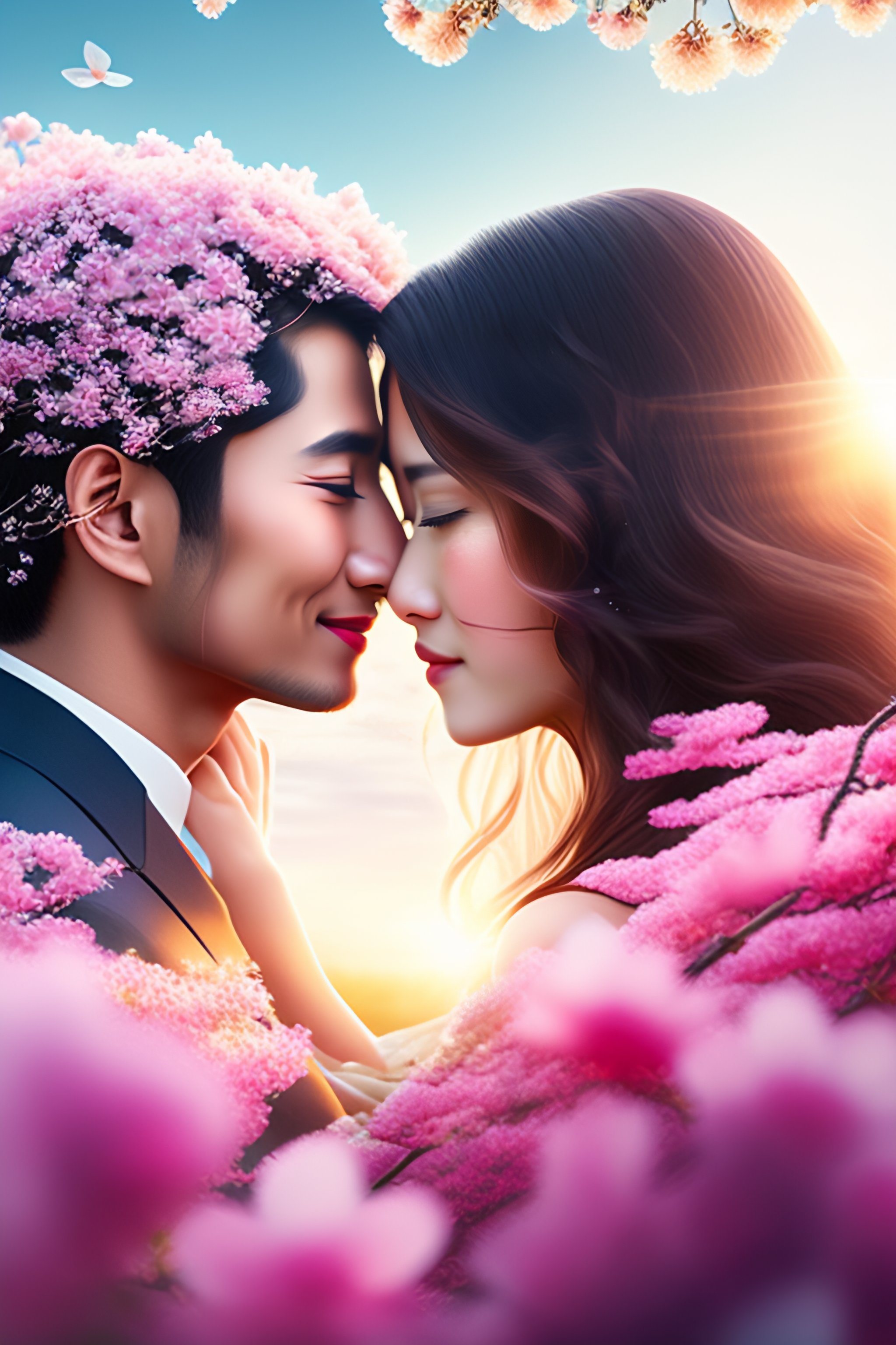 Lexica - "As the delicate cherry blossoms dance in the gentle breeze, I ...