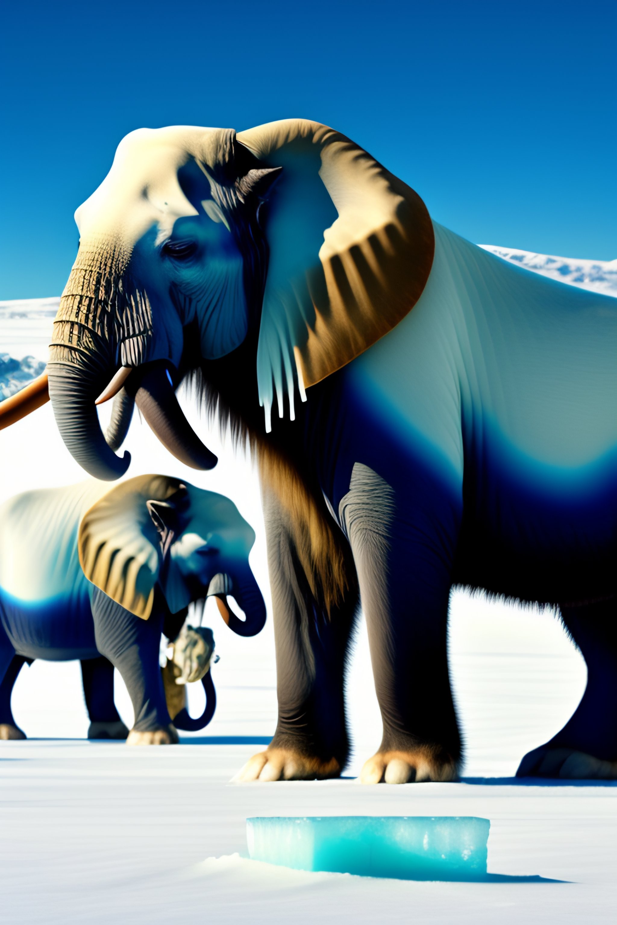 Lexica - Ice melting the ice age. Ancient animals freeze die
