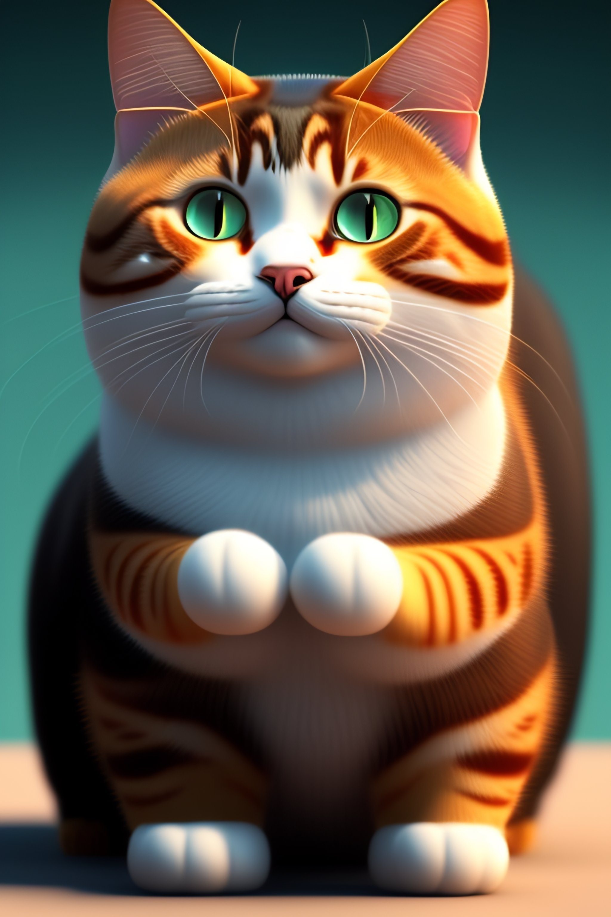 Lexica - Stupid Cat. 3D cartoon. Funny