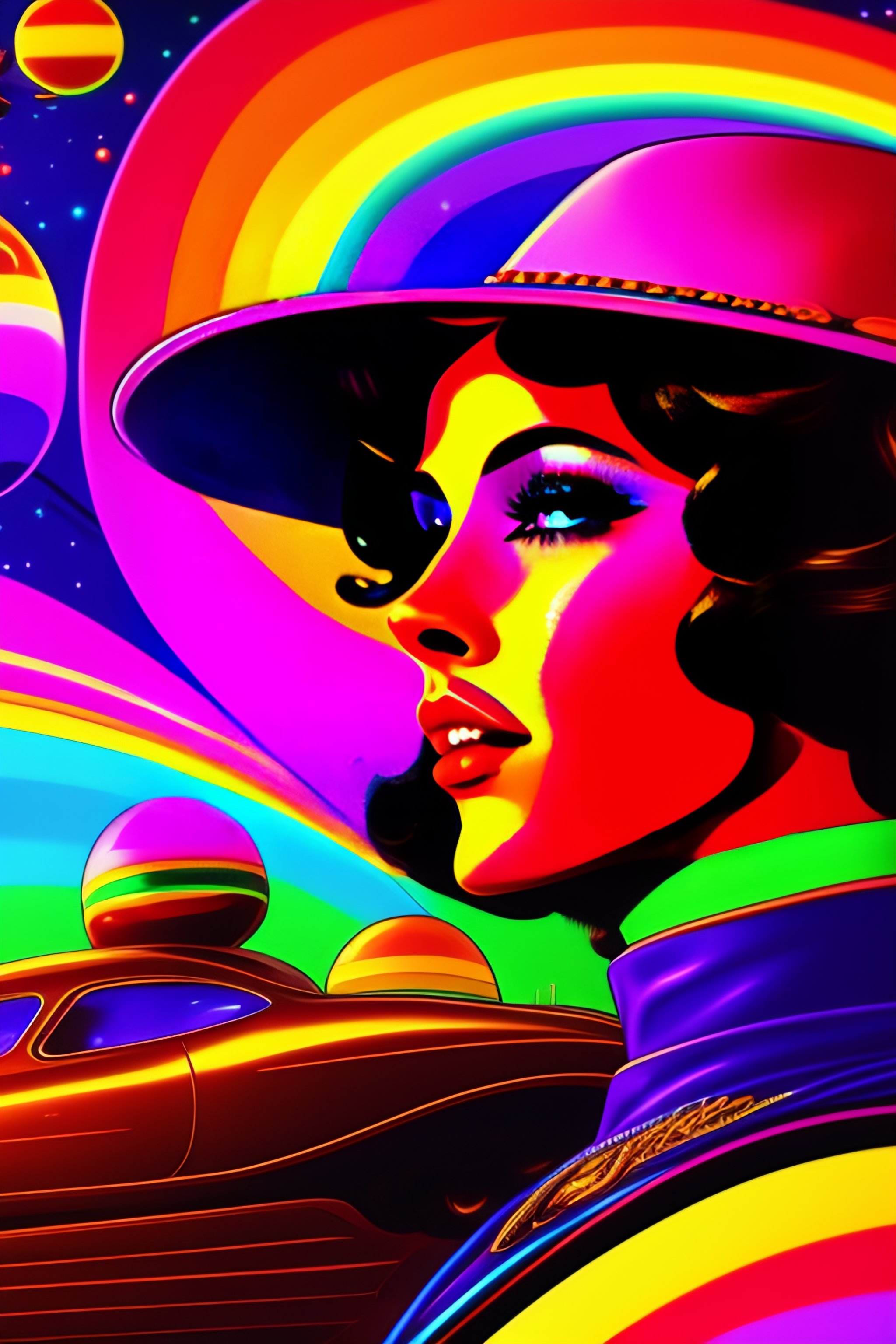 Lexica - Psychedelic Vintage full Shot 1960's cartoon Poster with hippy ...