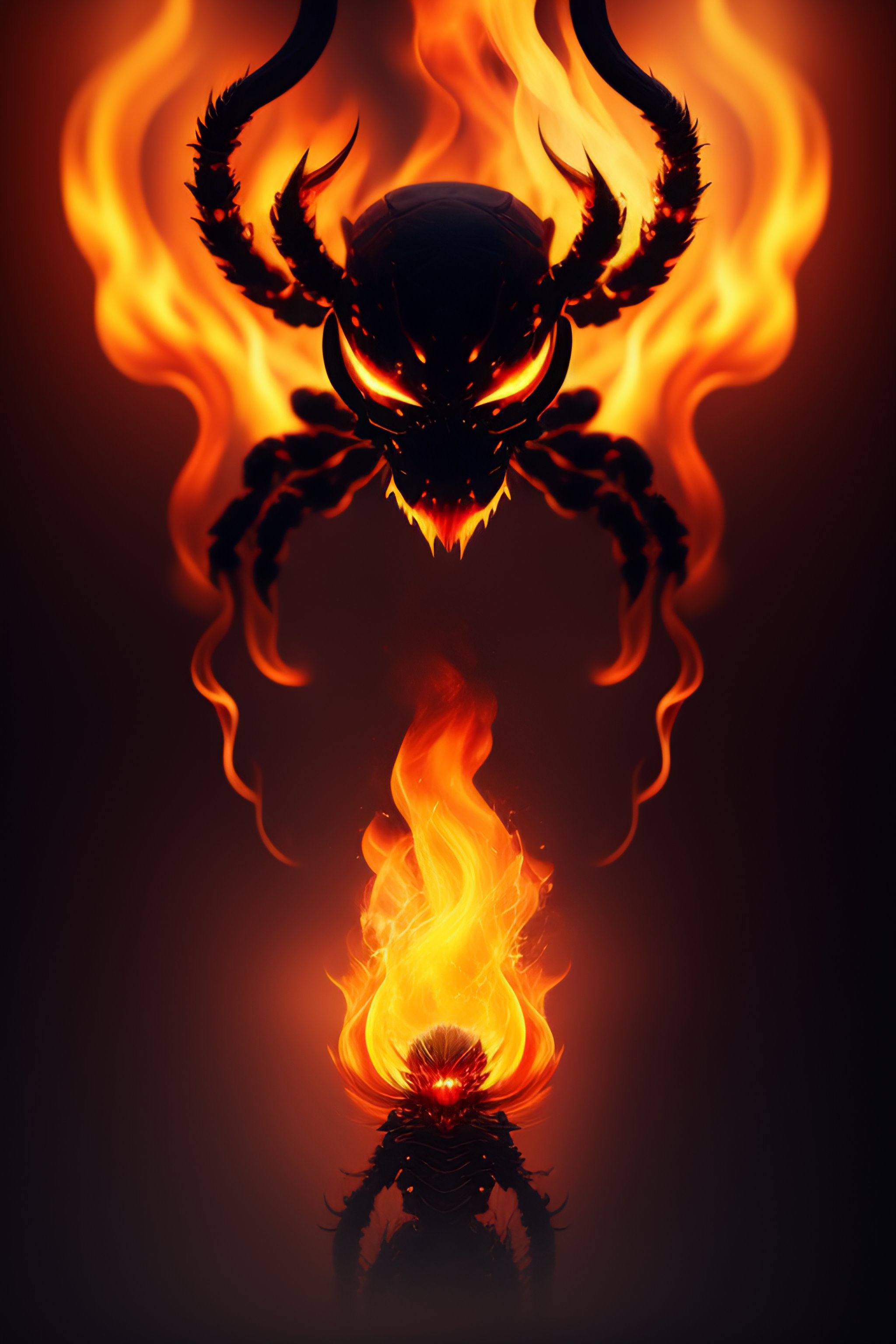 Lexica - Spider demon made of fire and smoke