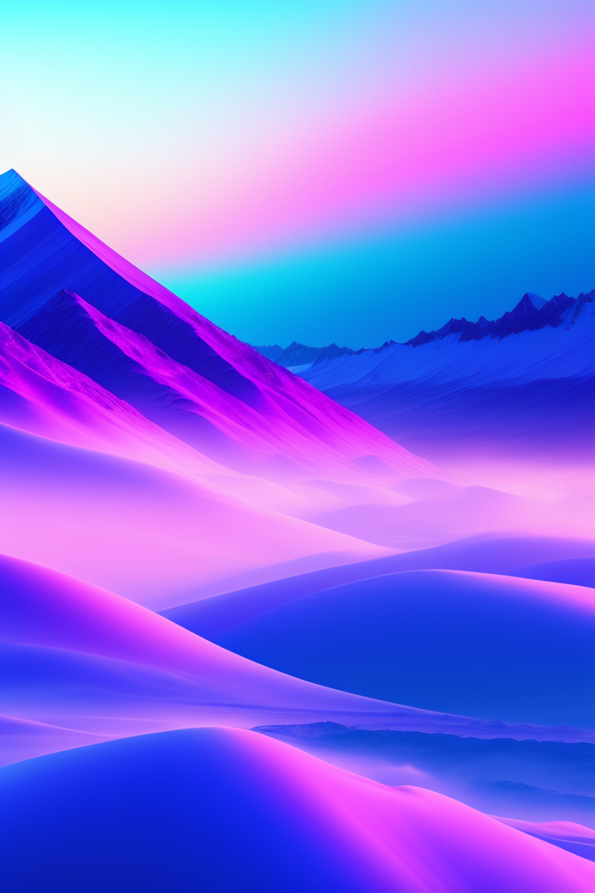 Lexica - A crystal mountain, blue gradient, pink gradient, lilac ...