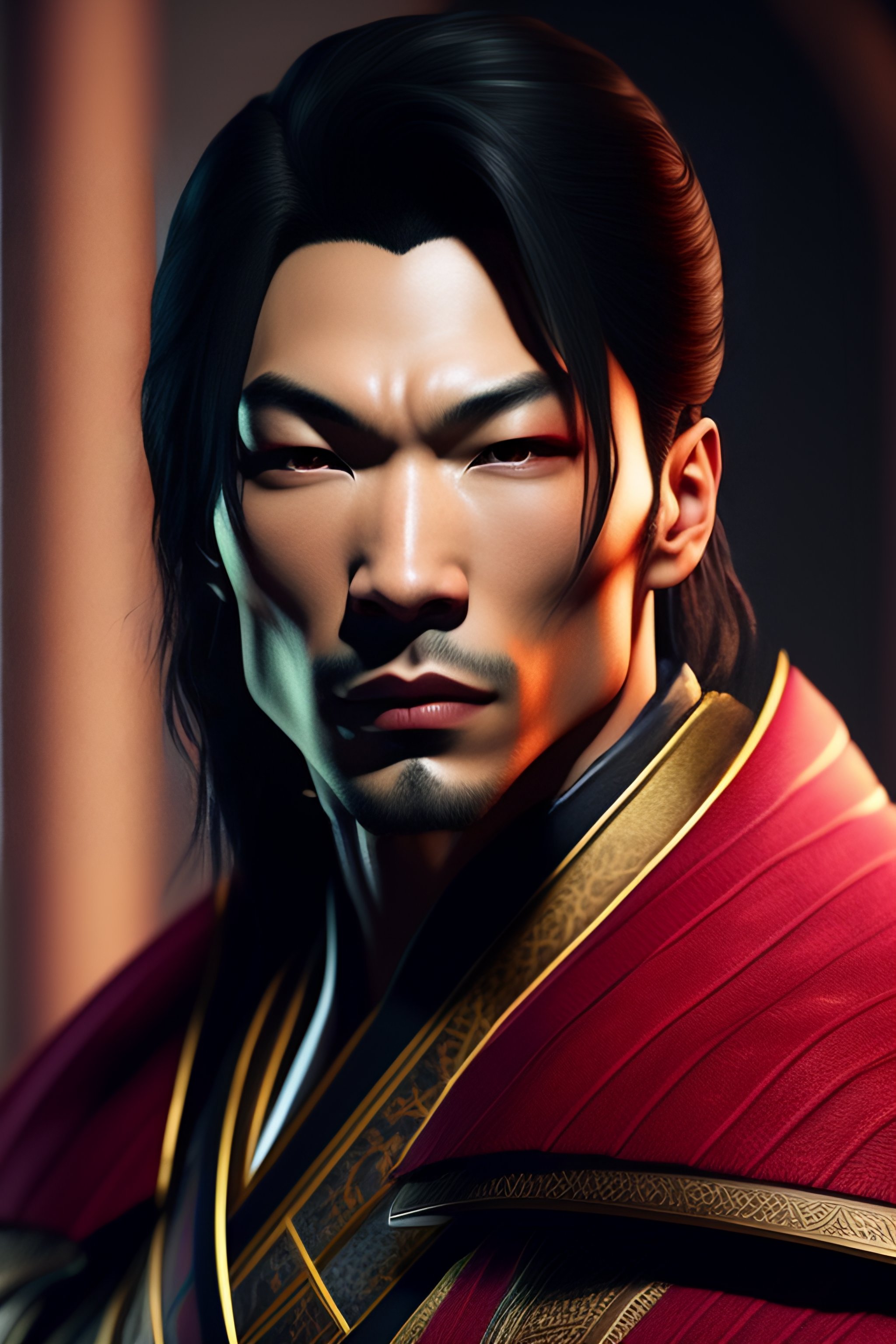 Lexica - Potrait of thin super muscular ezra miller as samurai , muscle ...