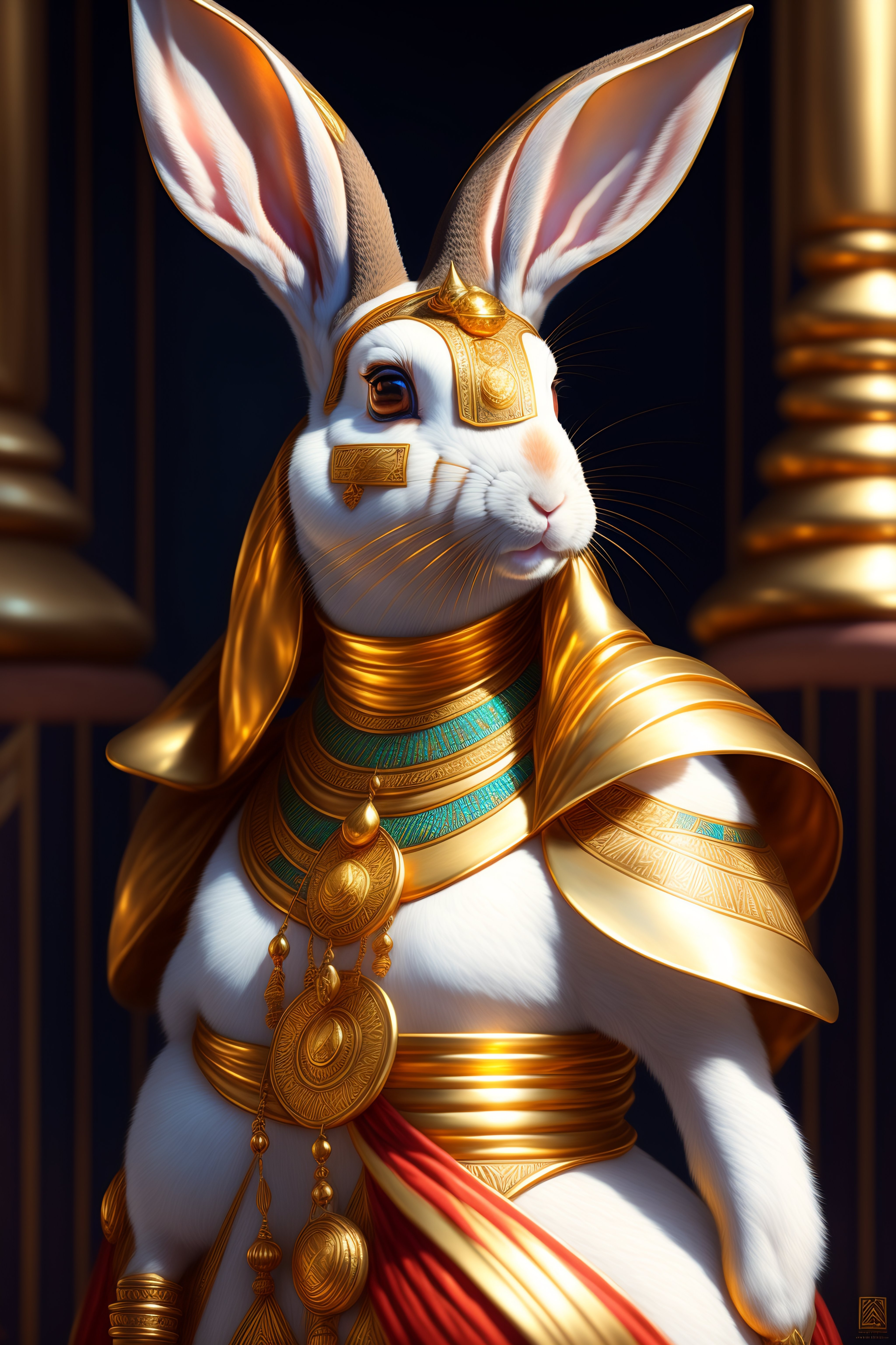 Lexica - Rabbit in Egyptian clothing style, highly detailed, digital ...