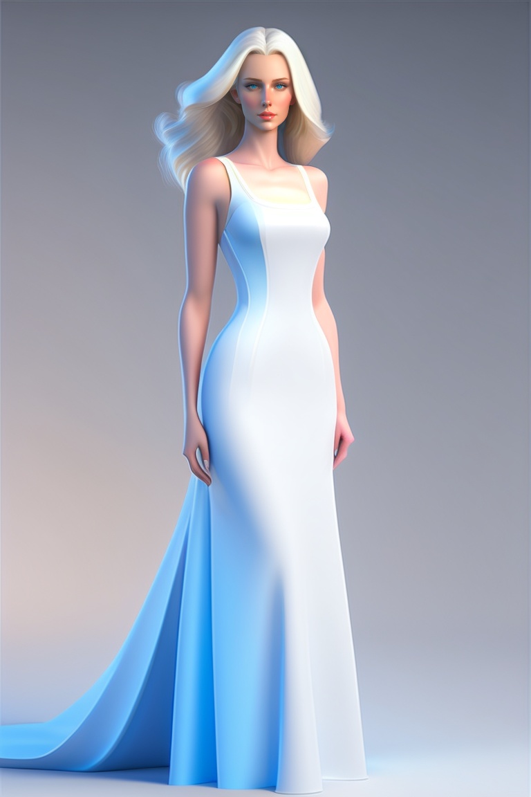 Lexica - Blonde white skin female saintess with blue eyes, full body ...