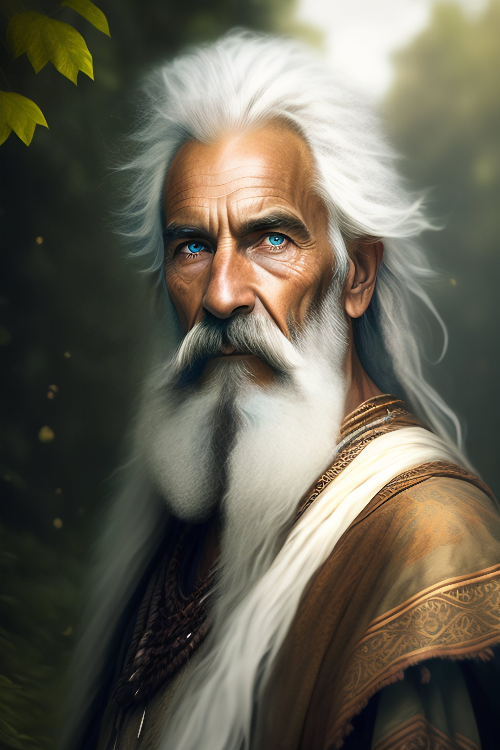 Lexica - Portrait of scruffy skinny ancient male druid in rags with a ...