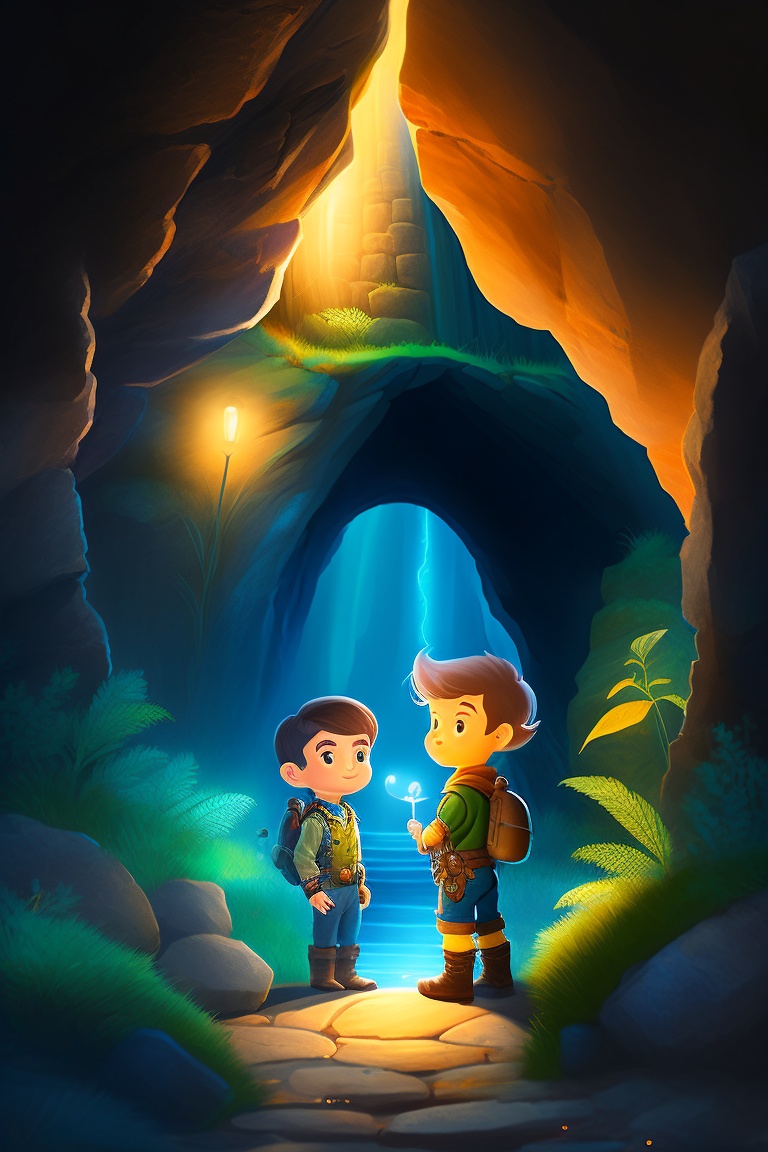 Lexica - Children's storybook cover with title written on it "The Cave ...