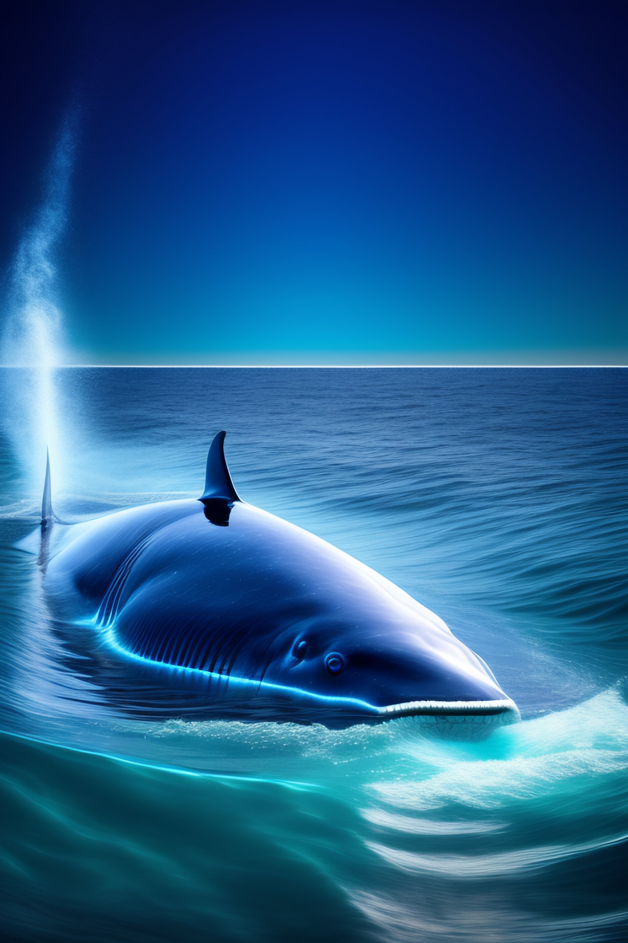 Lexica - A ultra realistic blue whale with tole details in UHD under ...