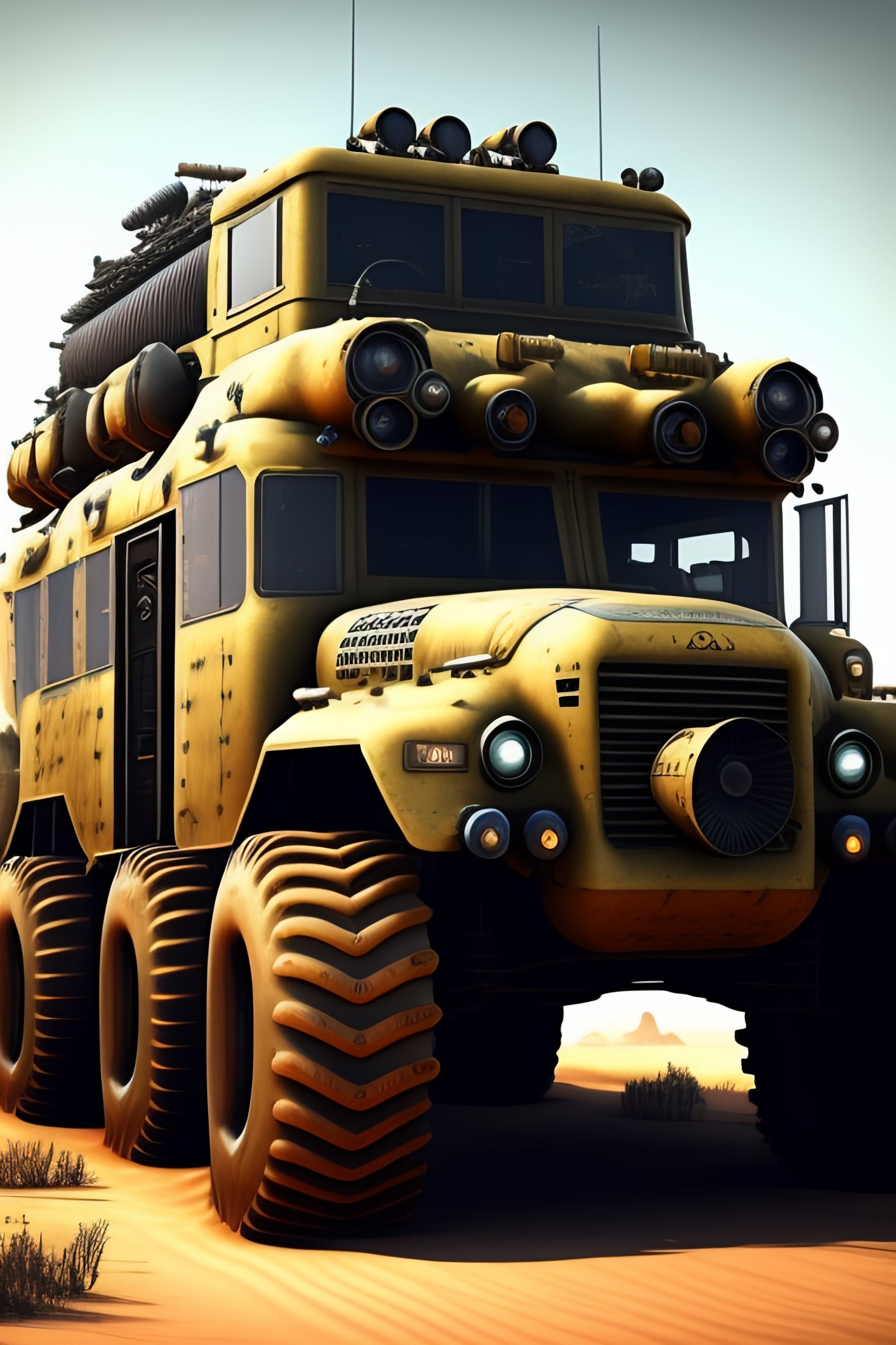 Lexica - A post-apocalyptic APC in the style of fallout in the style of ...