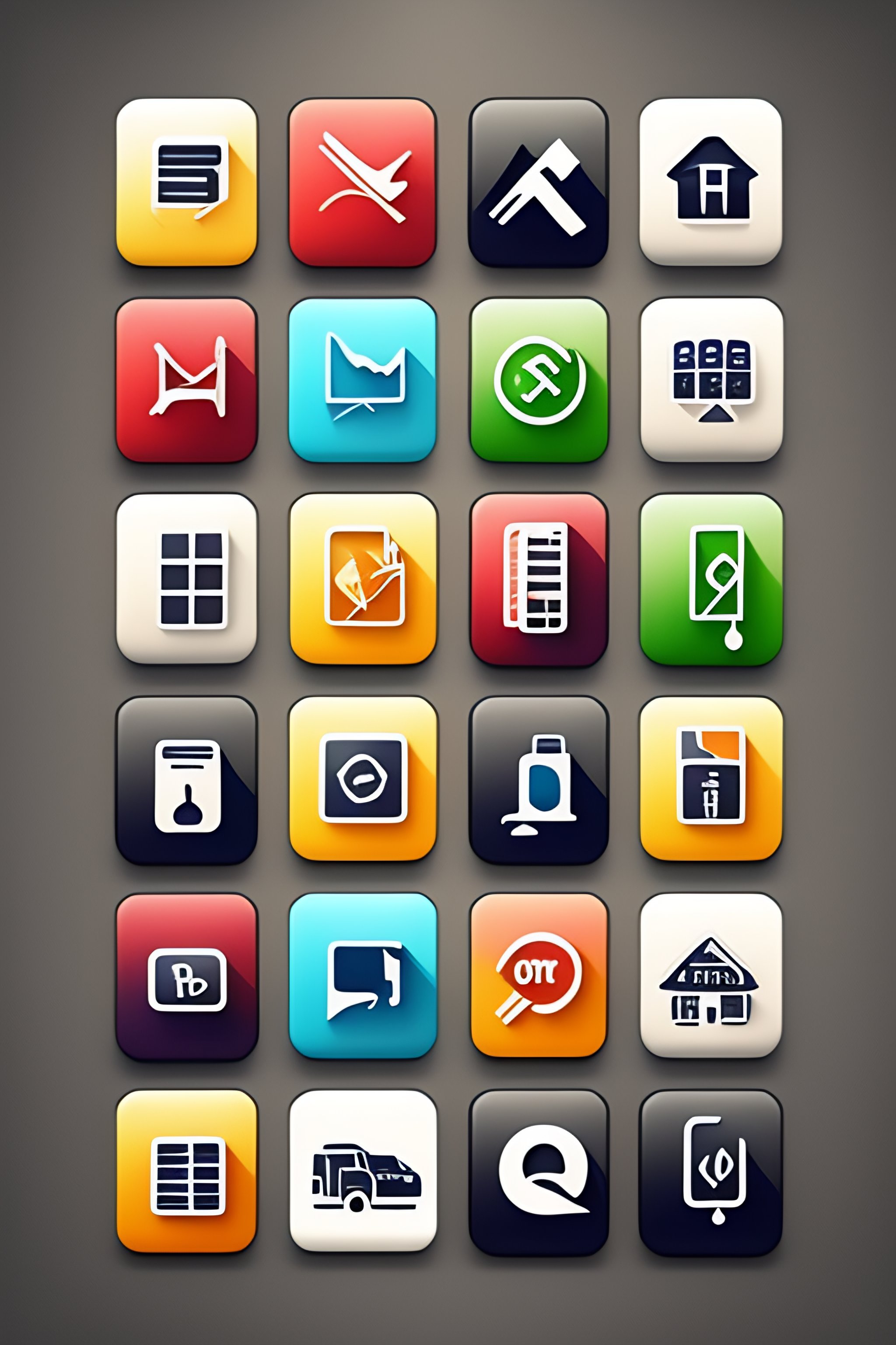 Lexica - A set of icons designed by banksy, clean background