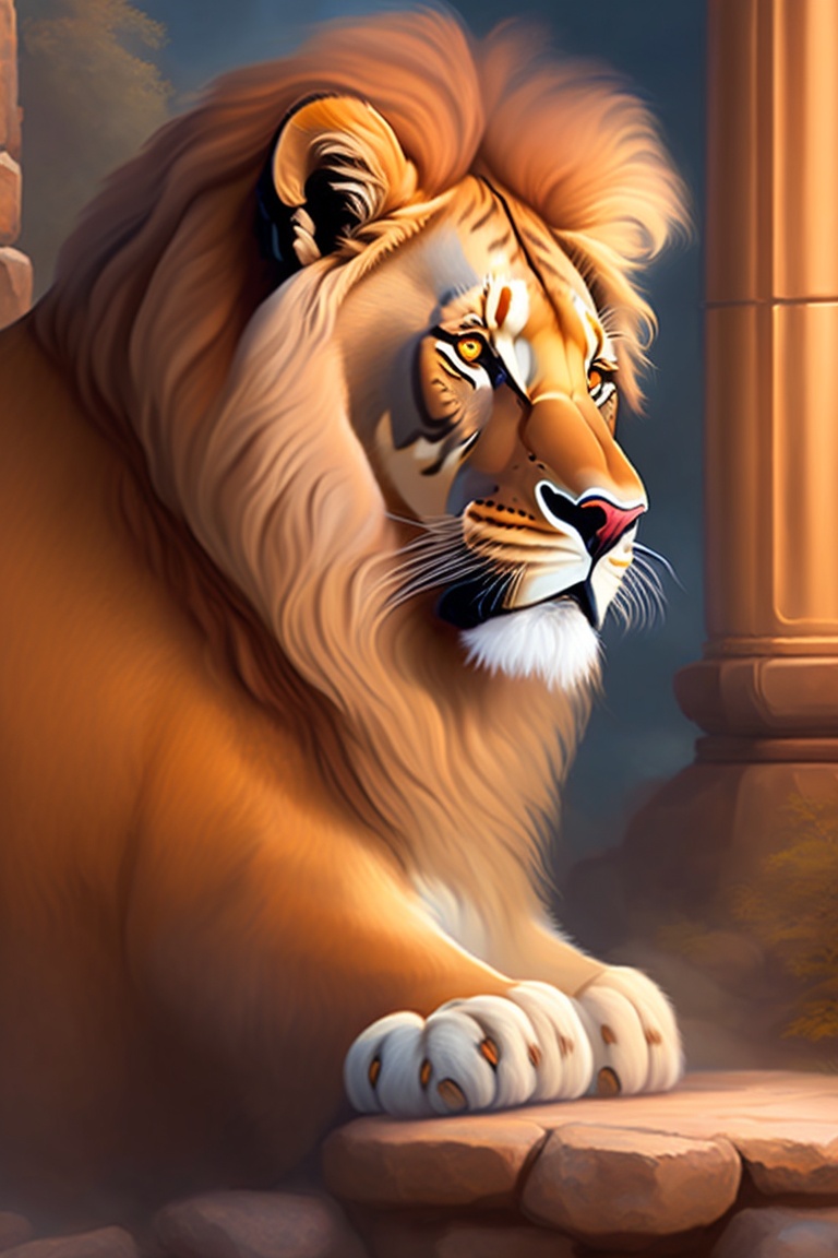 Lexica - And so, the story of Simba, the courageous lion who braved ...