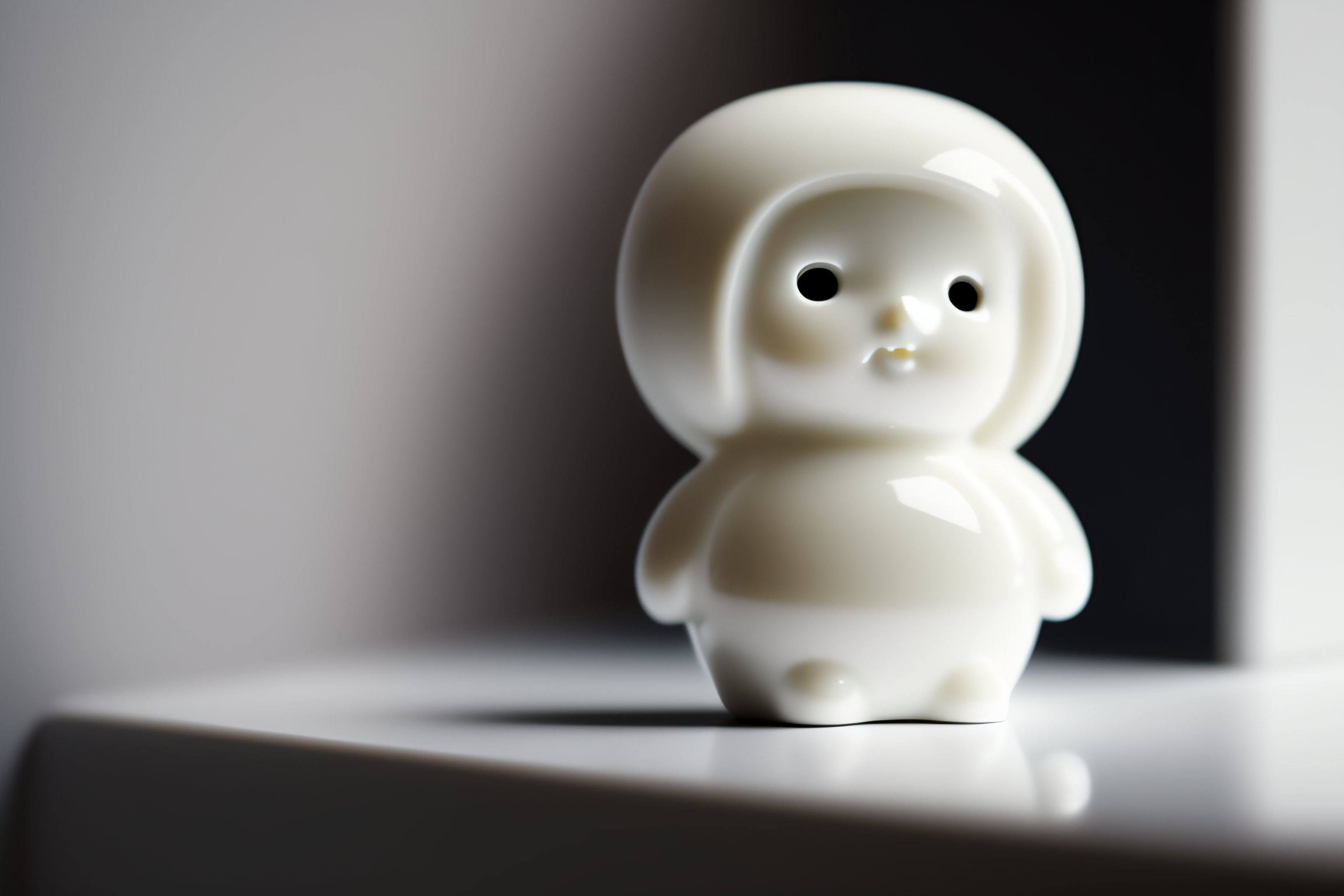 Lexica - A simple marble doll. It stands in a pure white space.