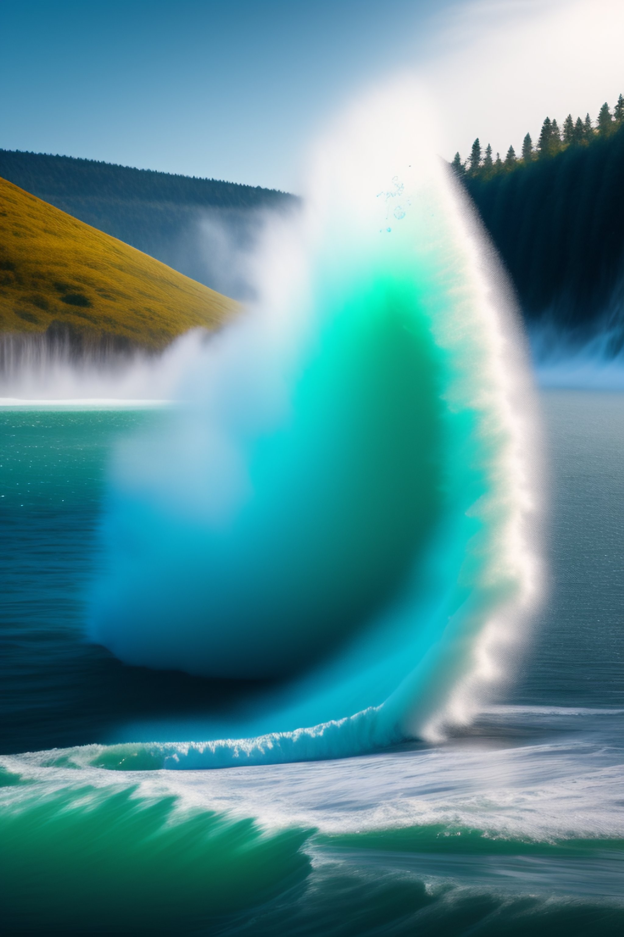 Lexica - BIG WATER DROPS FALLING TO A LAKE OF WATER AND GENERATING WAVES